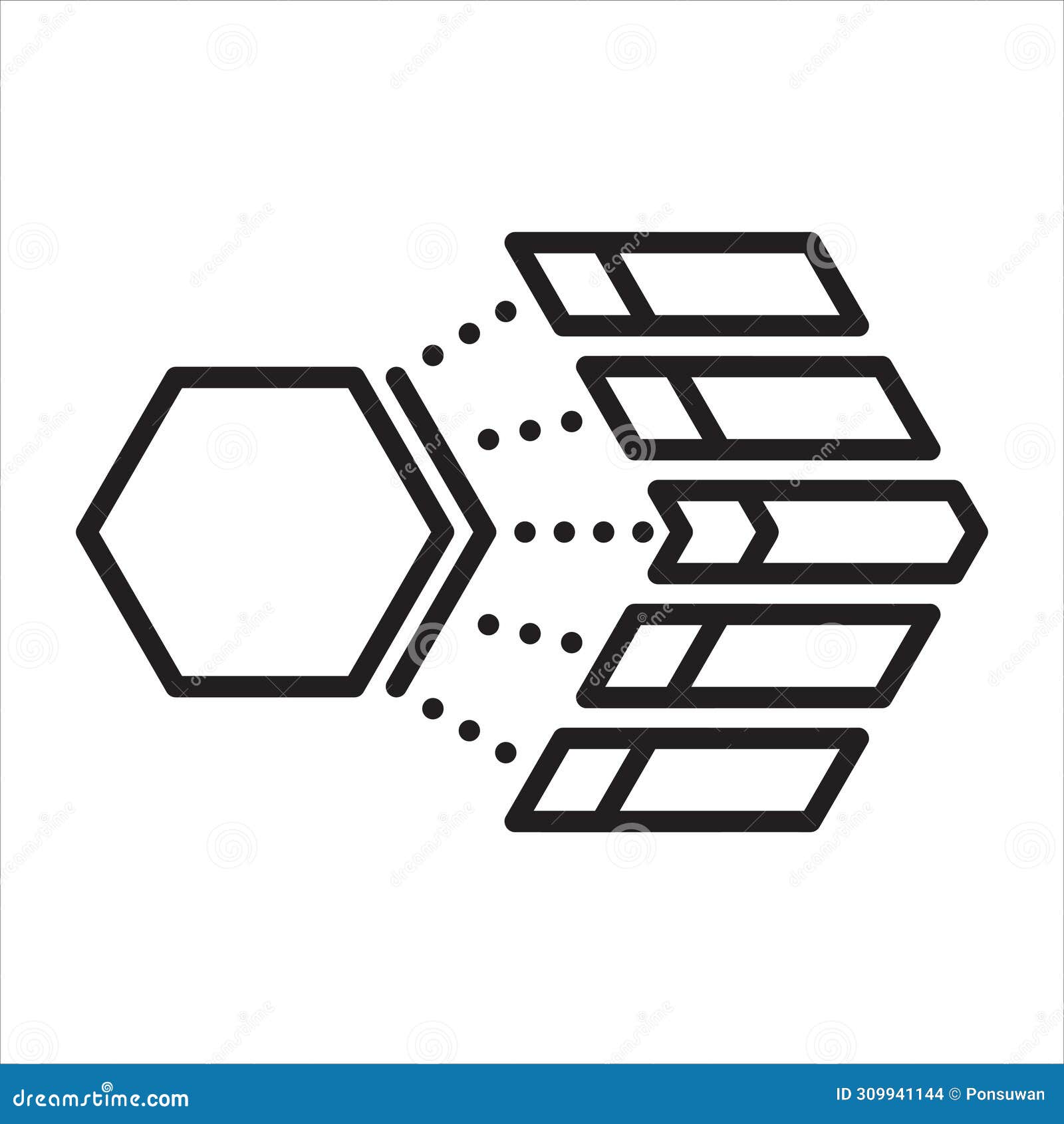 Infographic Hexagonal Step Jigsaw Line Icon Vector Stock Vector ...