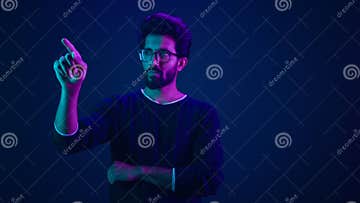 Infographic Hologram Backdrop Template Ultraviolet Neon Background Coder Programmer Computer ...