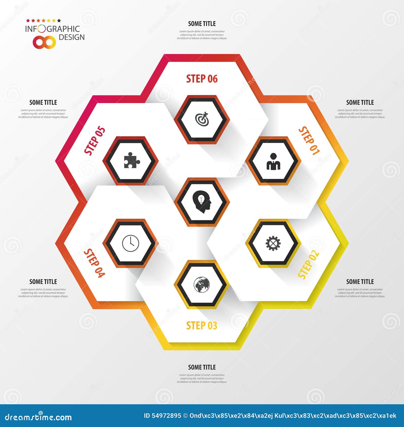 Infographic With Honeycomb Structure On The Grey Background. Modern ...