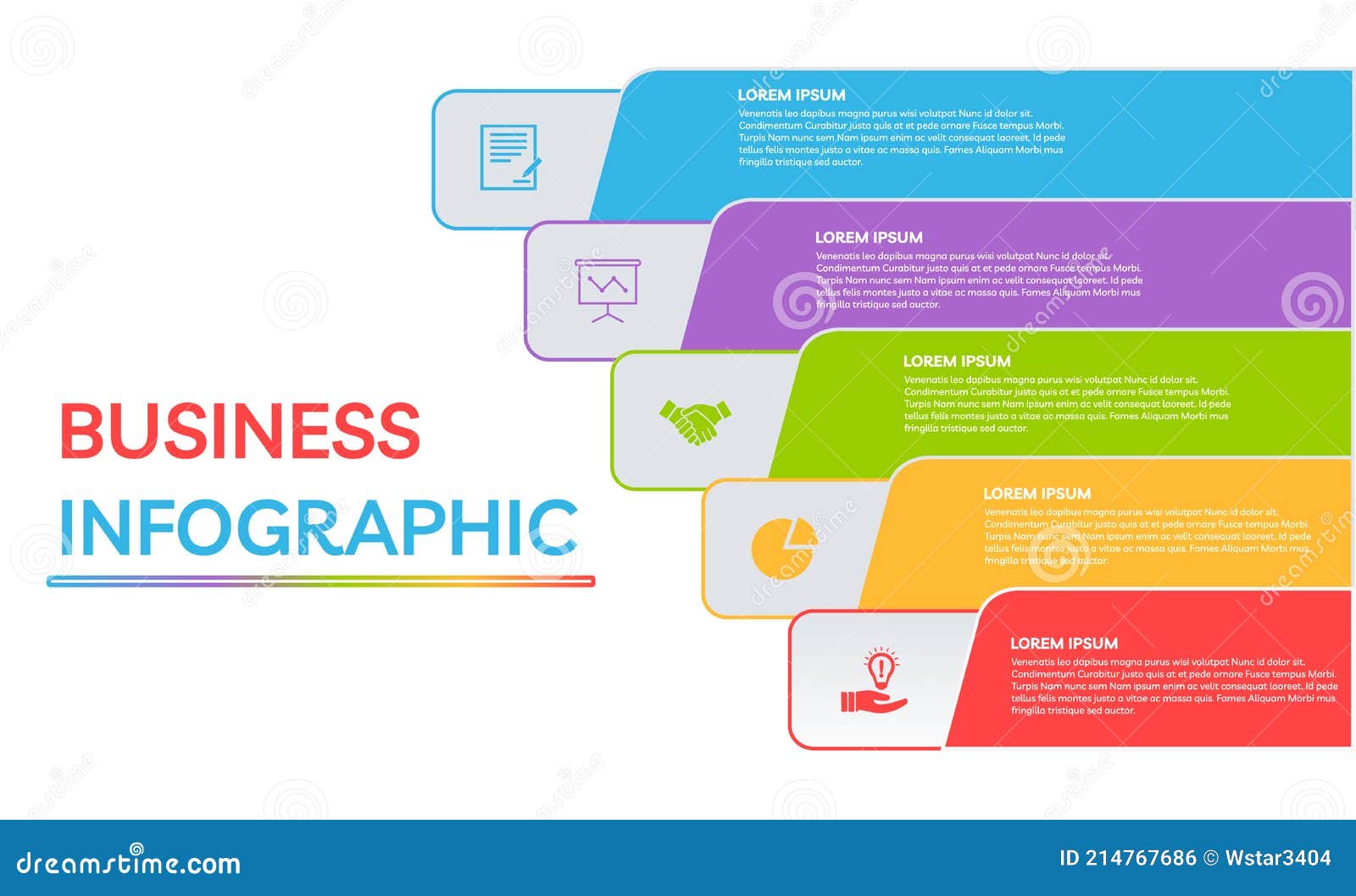 Infographic In Horizontal Bar Surface With Icons In Five Steps Vector ...