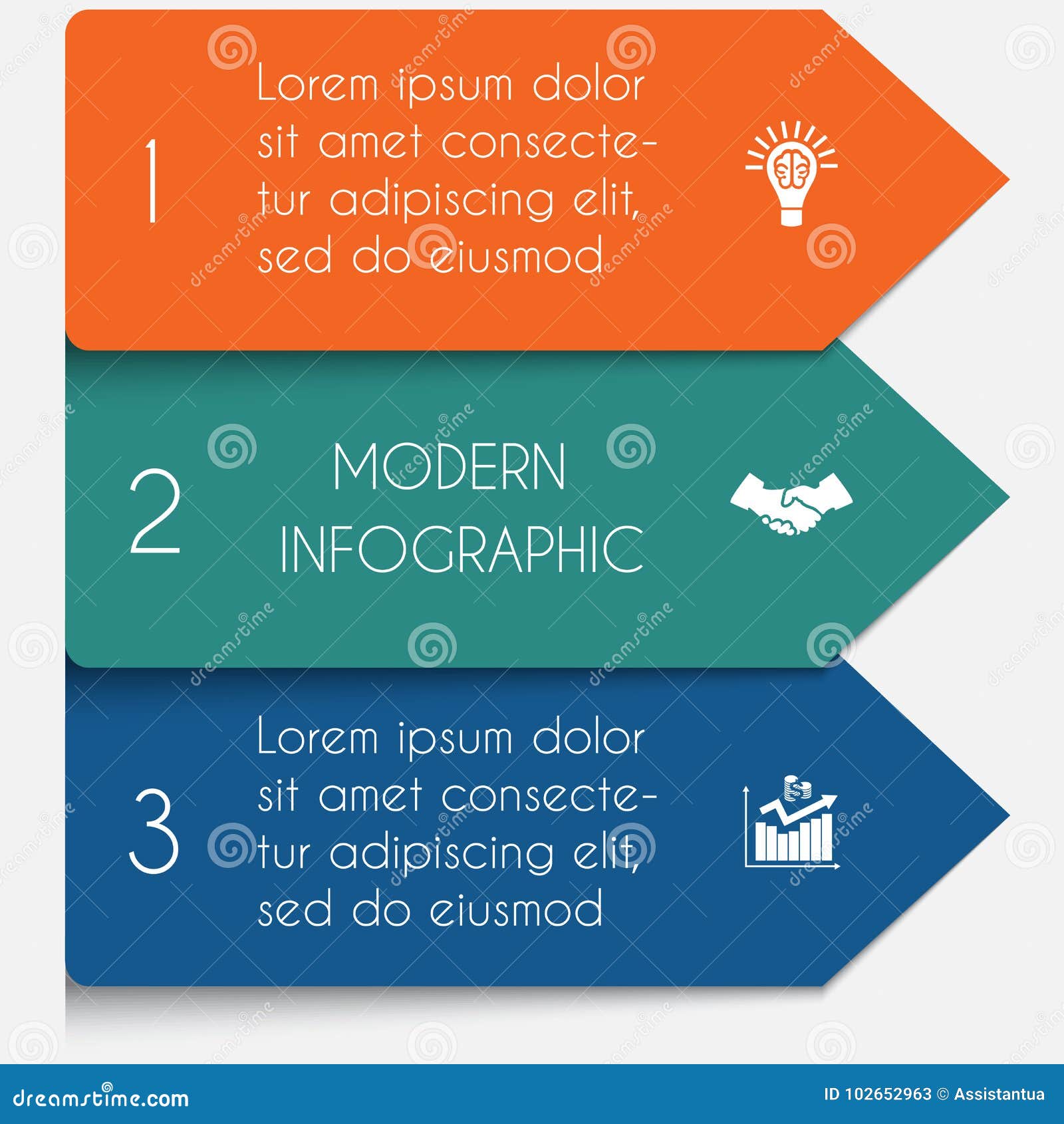 Infographic Horizontale Bunte Pfeile Der Schablone Zeichnet Position 3 ...