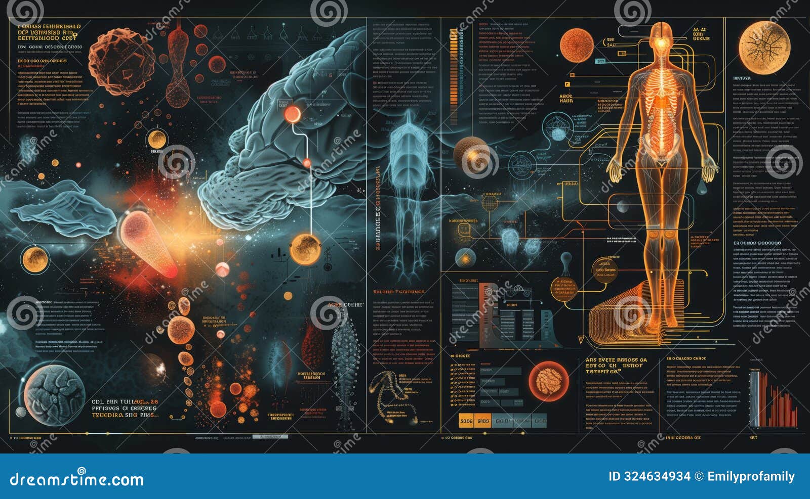 Infographic: the Human Body, from Microorganisms To Systems Stock Photo ...