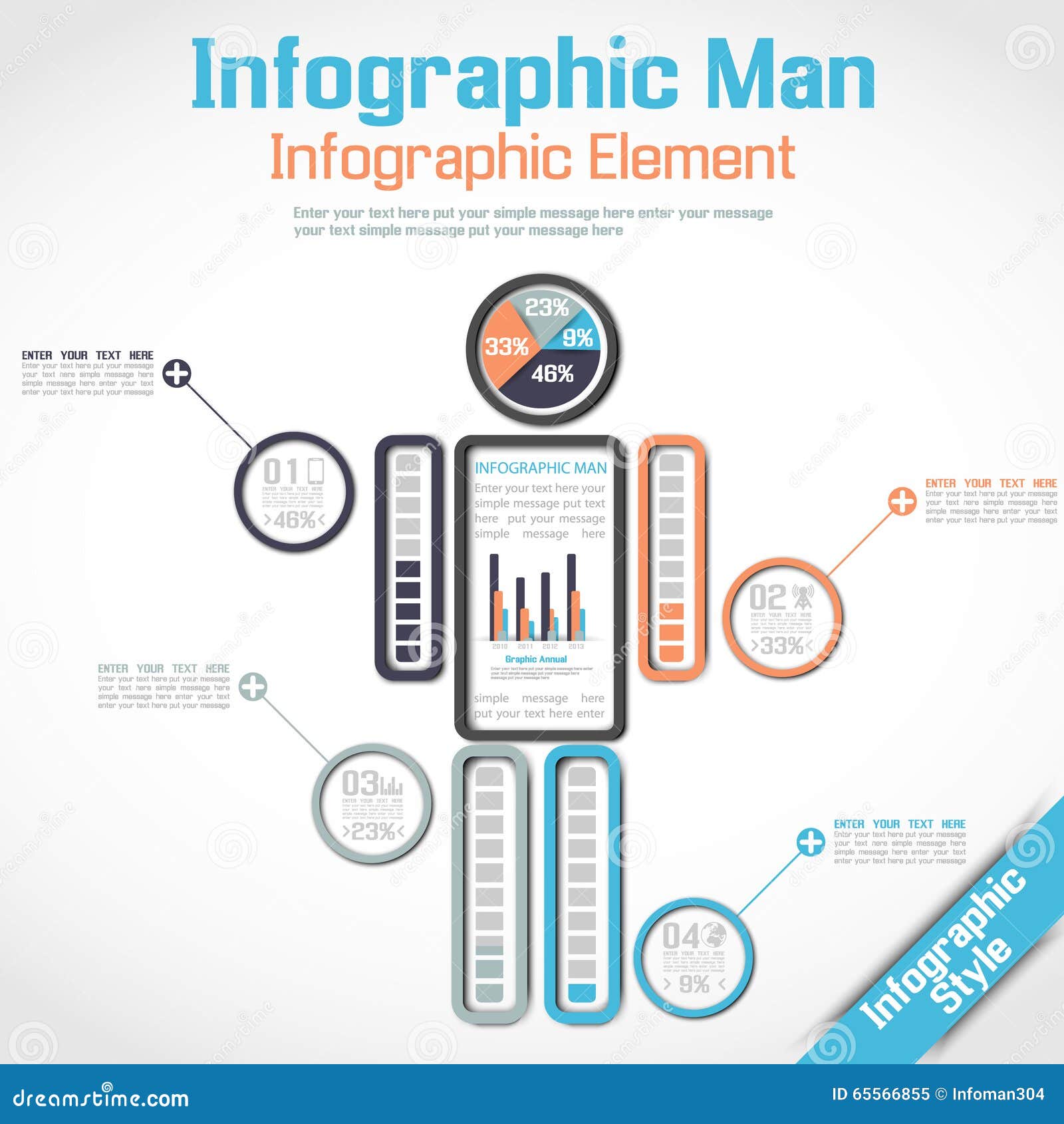 Infographic Icon Man Business Stock Vector - Illustration of abstract ...