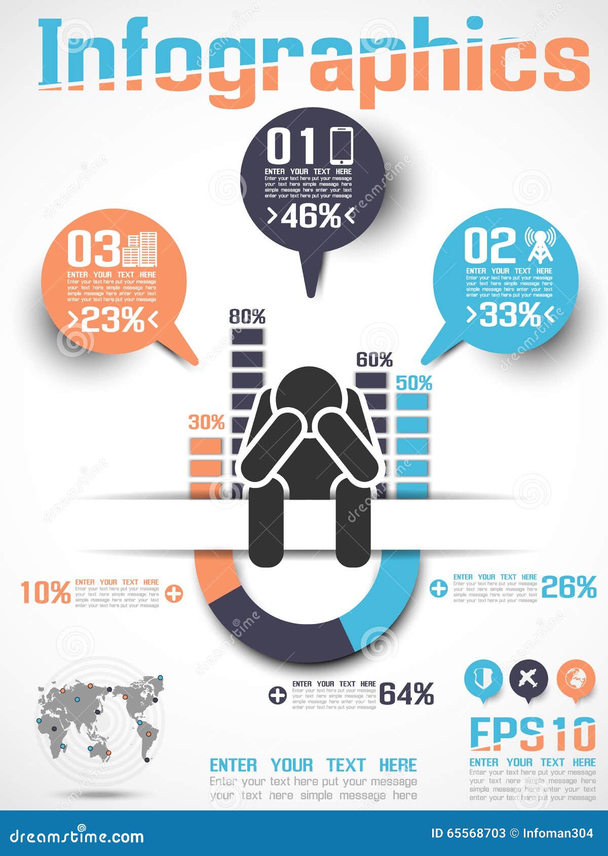 Infographic Icon Man Business Stock Vector - Illustration of navigation ...