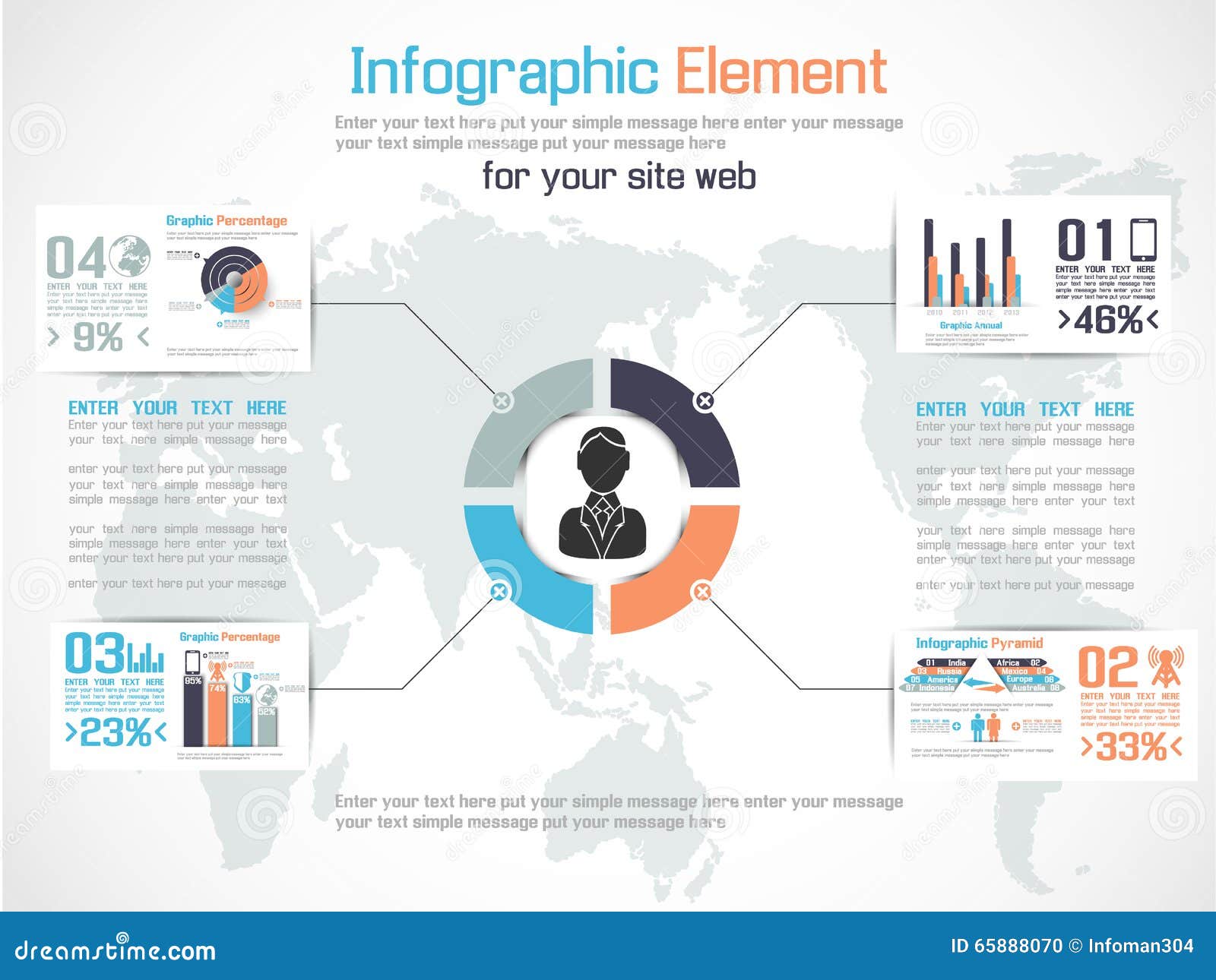 Infographic Icon Man Business Stock Vector - Illustration of internet ...
