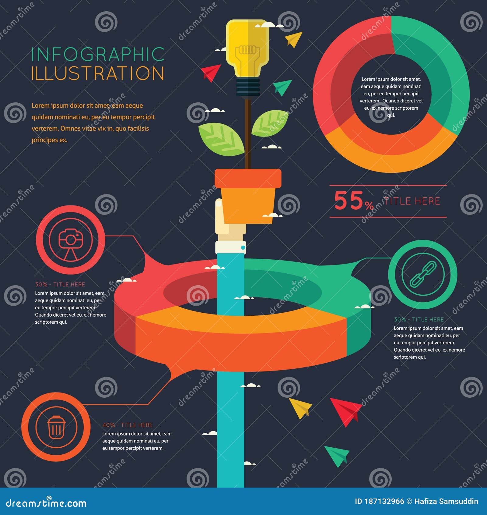 Infographic of Idea Development Concept. Vector Illustration Decorative ...