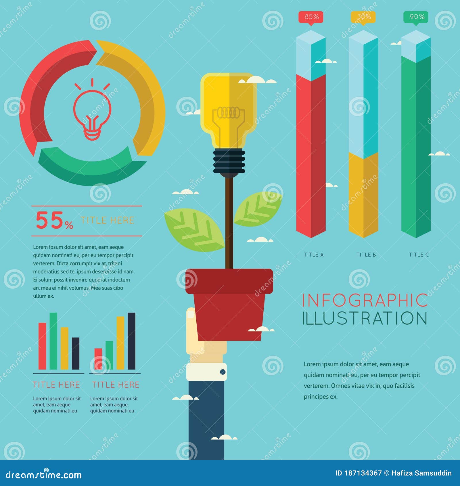 Infographic of Idea Development Concept. Vector Illustration Decorative ...