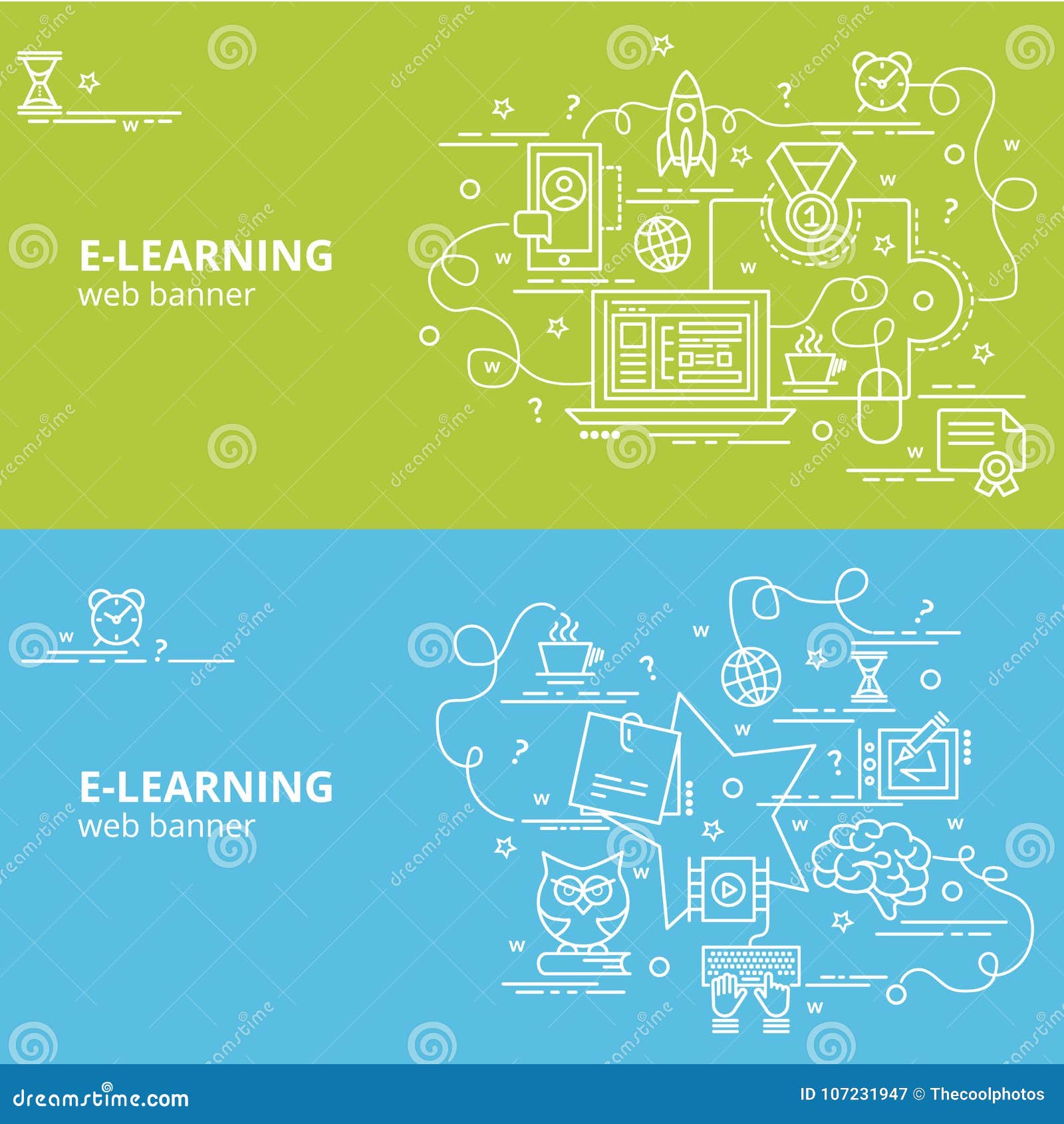 Flat Colorful Design Concept for E-Learning. Stock Vector ...