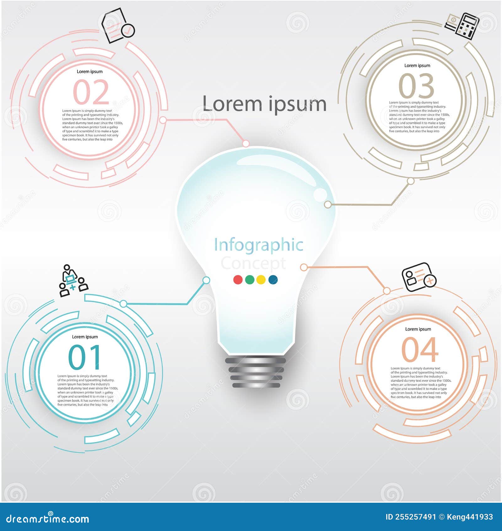 Infographic Idea Shape Data Vector Template Process Concept Step for ...