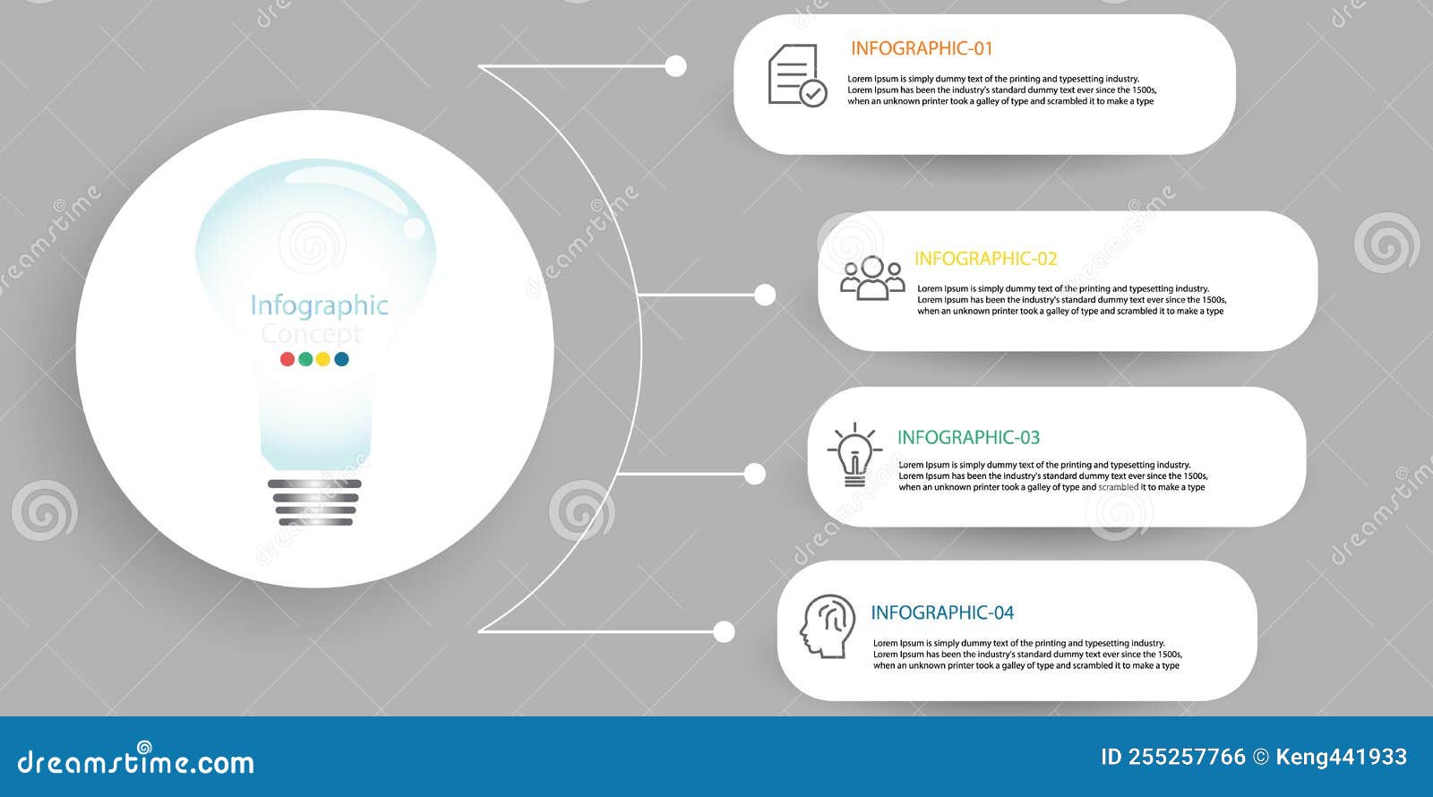 Infographic Idea Shape Data Vector Template Process Concept Step for ...
