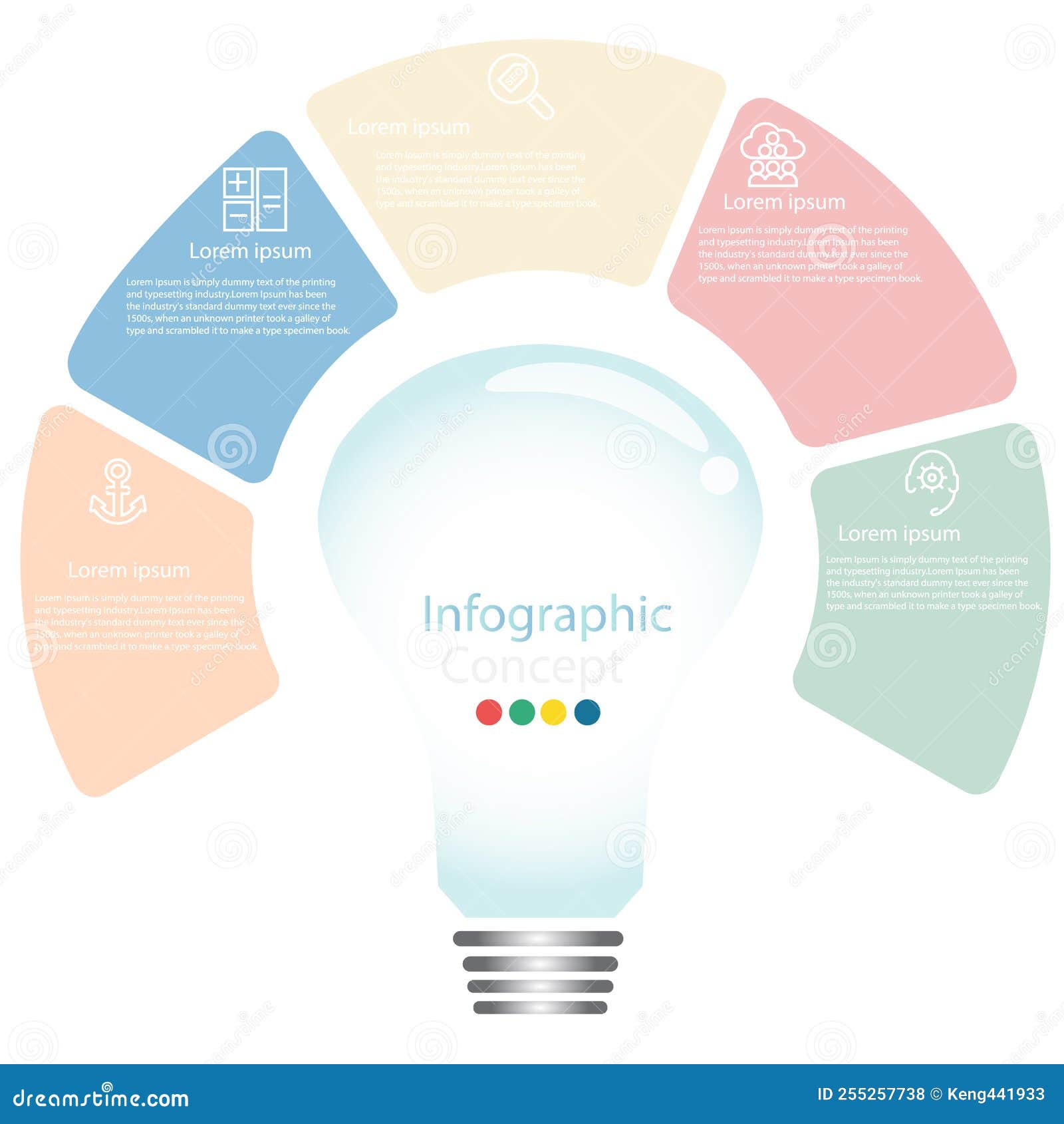 Infographic Idea Shape Data Vector Template Process Concept Step for ...