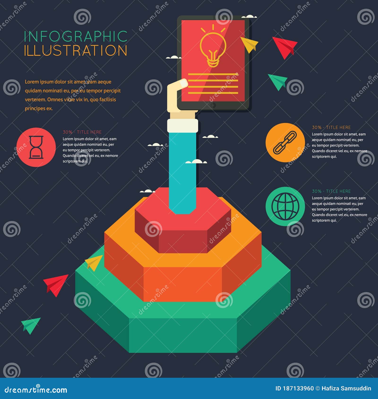 Infographic For Sharing Company Information Vector Illustration ...