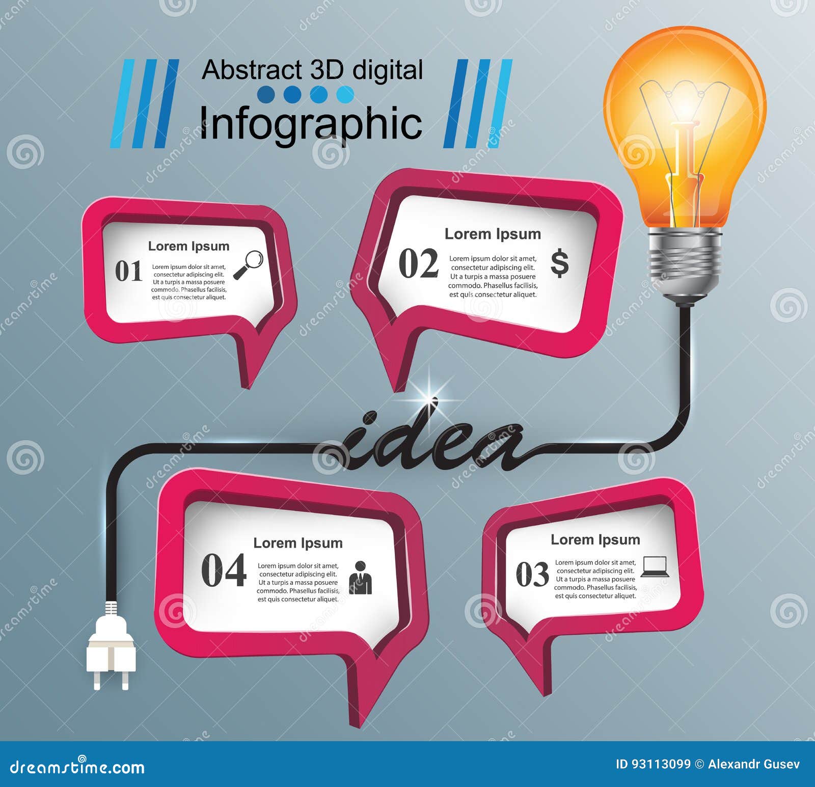 Infographic-Idee Birne, Helle Ikone Vektor Abbildung - Illustration von ...