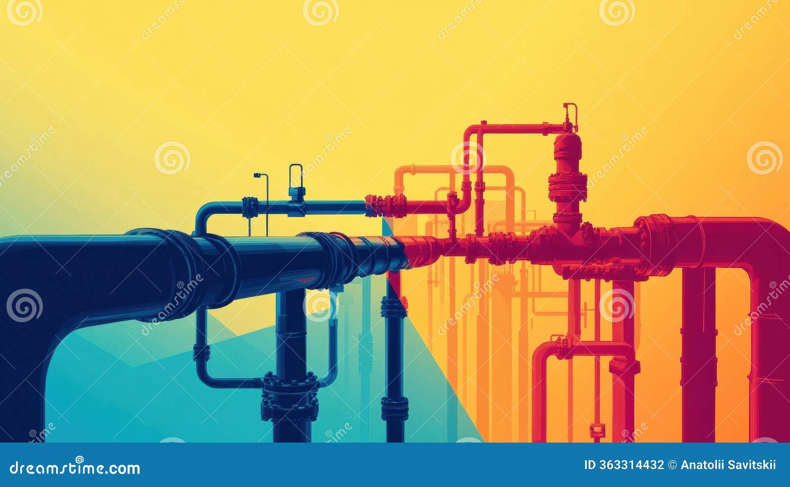 Infographic Illustrating Gas Pipeline Systems and Flow Patterns in ...