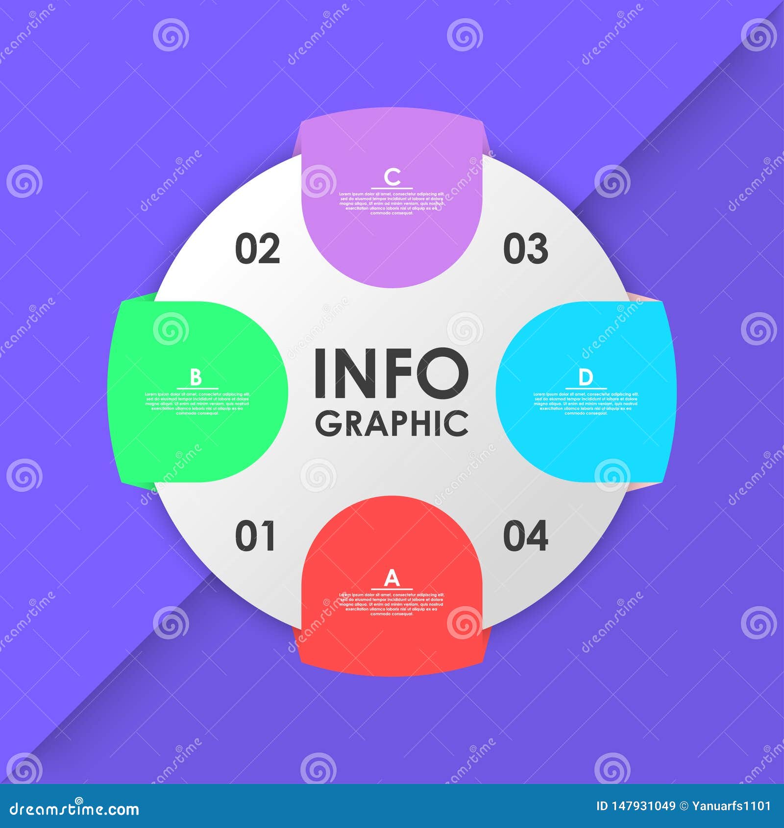 Infographic Illustration Template Vector with Flat and Shadow ...