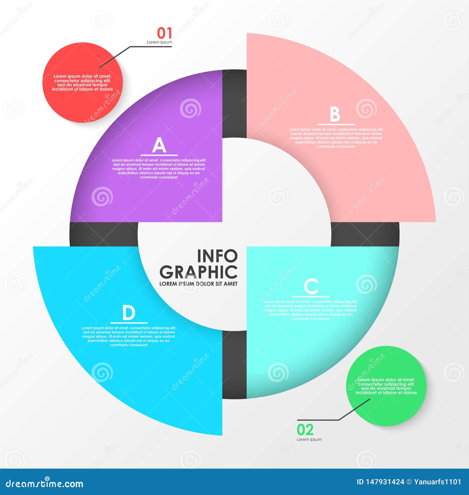 Infographic Illustration Template Vector with Flat and Shadow ...