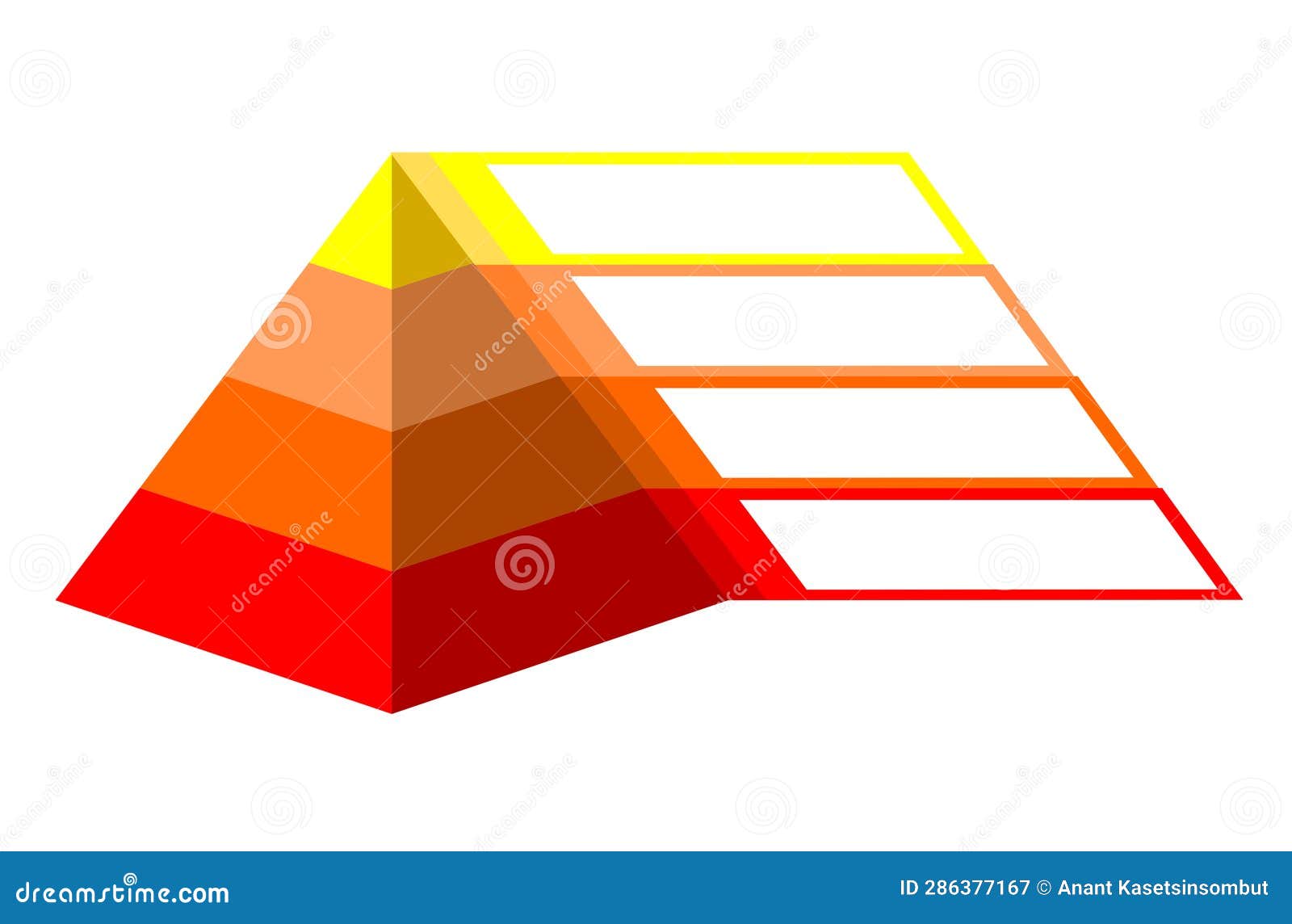 Pyramid Shape Made of Four Layers for Presenting Business Ideas or ...