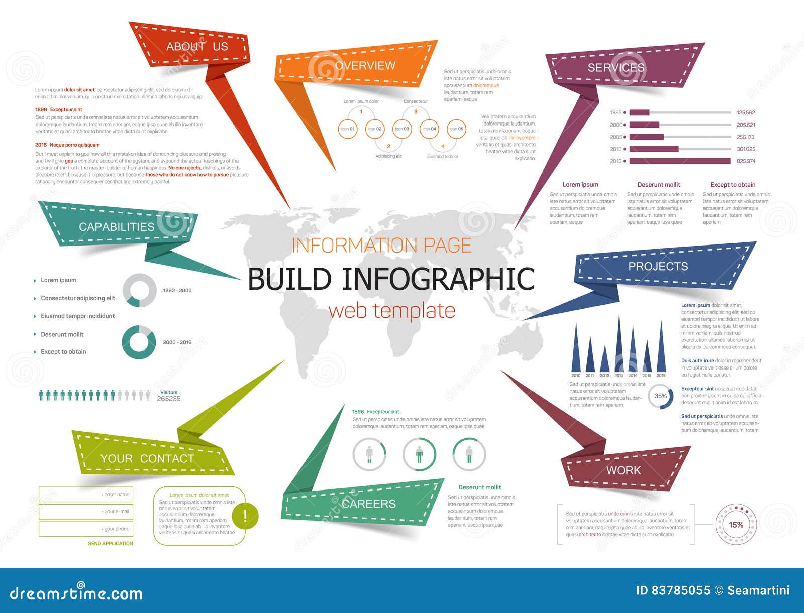Infographic Information Page Web Template Design Stock Vector ...