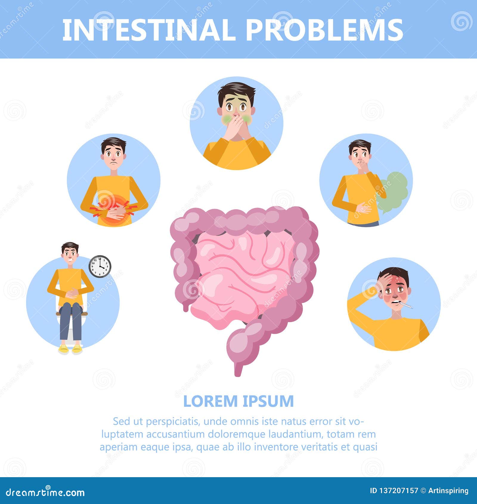 Problems In Intestine Thin Line Icon, Health And Medical Concept, Gut ...