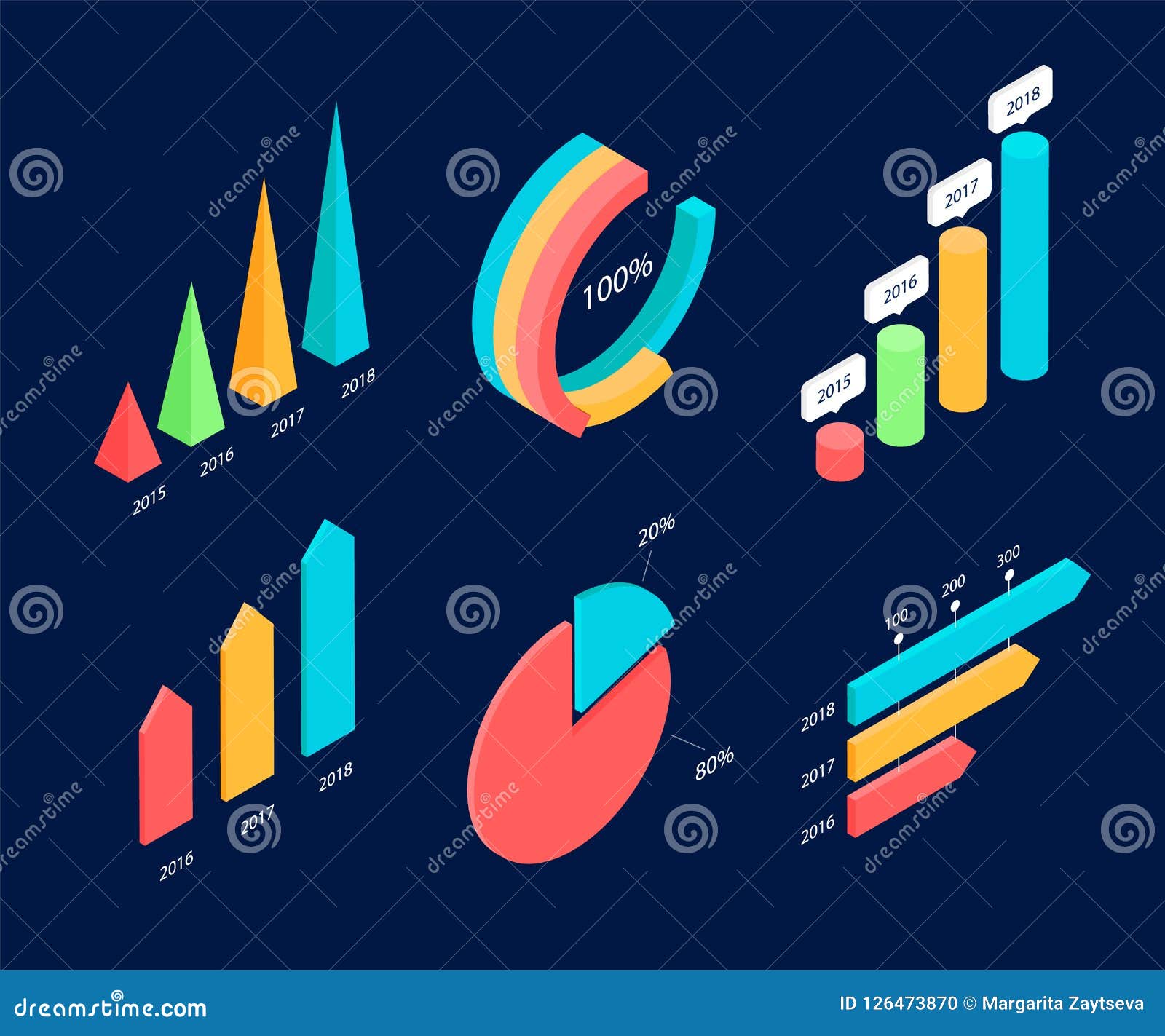 Infographic Isometric Elements. Stock Vector - Illustration of data ...