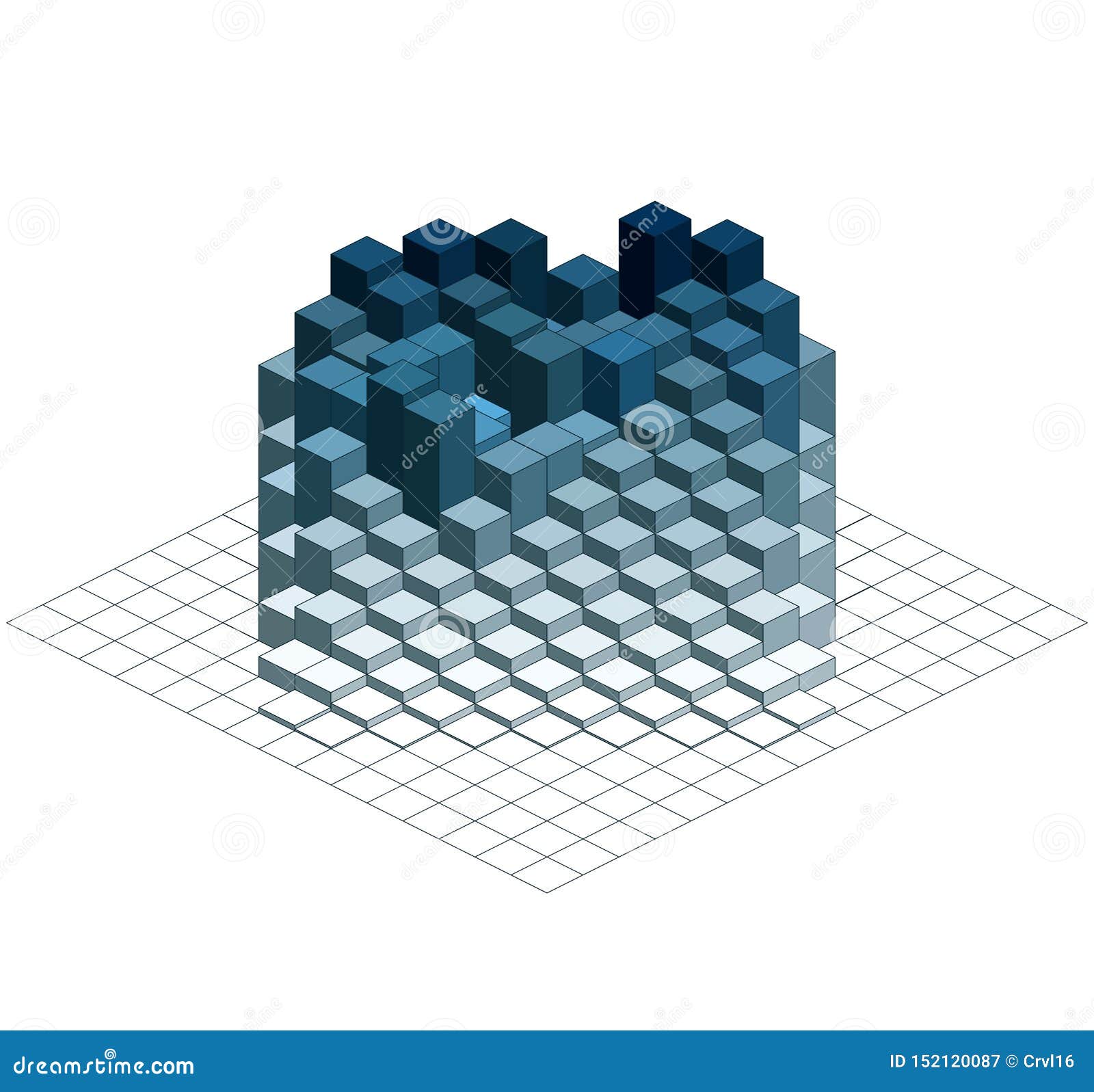 Infographic Isometric Vector Graph Stock Vector - Illustration of ...