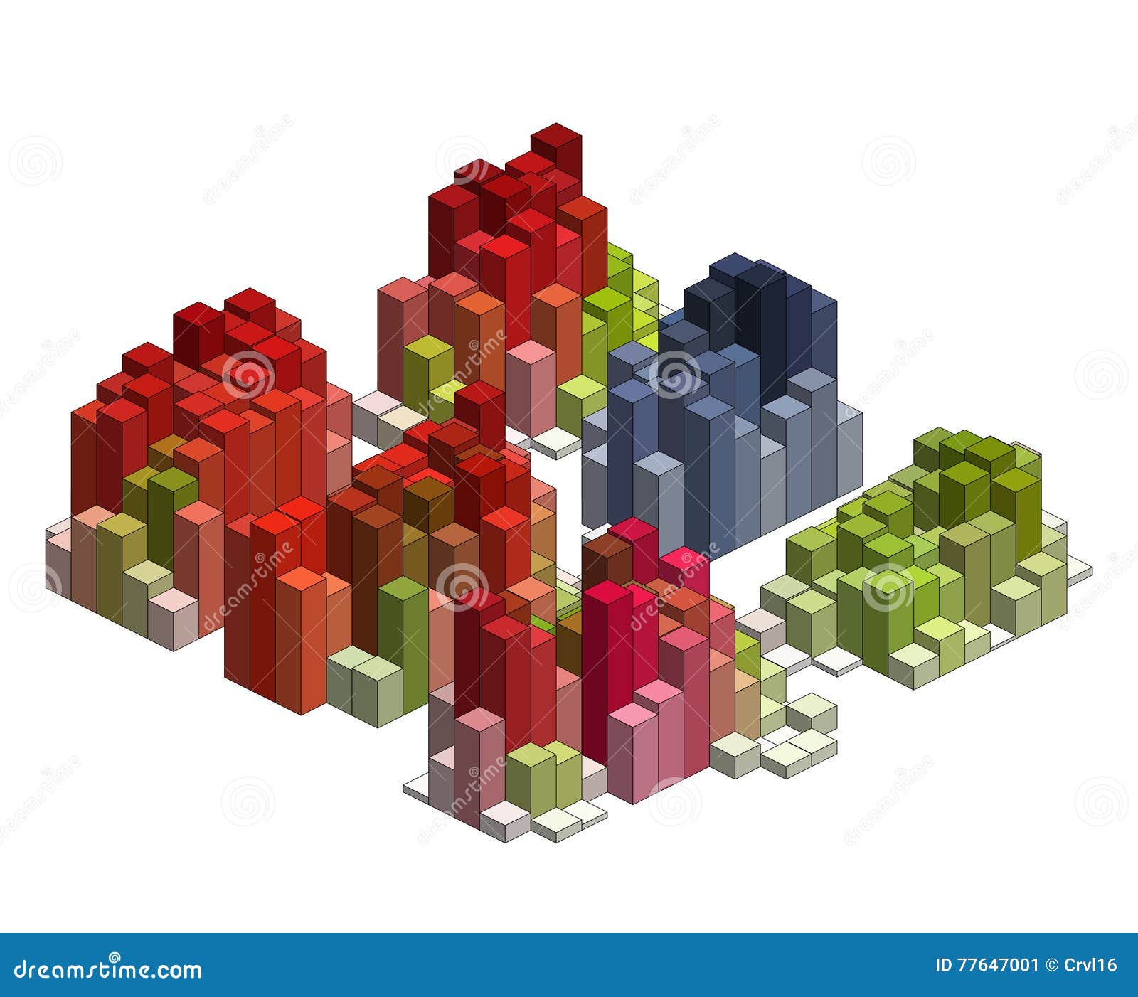 Infographic Isometric Vector Graph Stock Vector - Illustration of ...