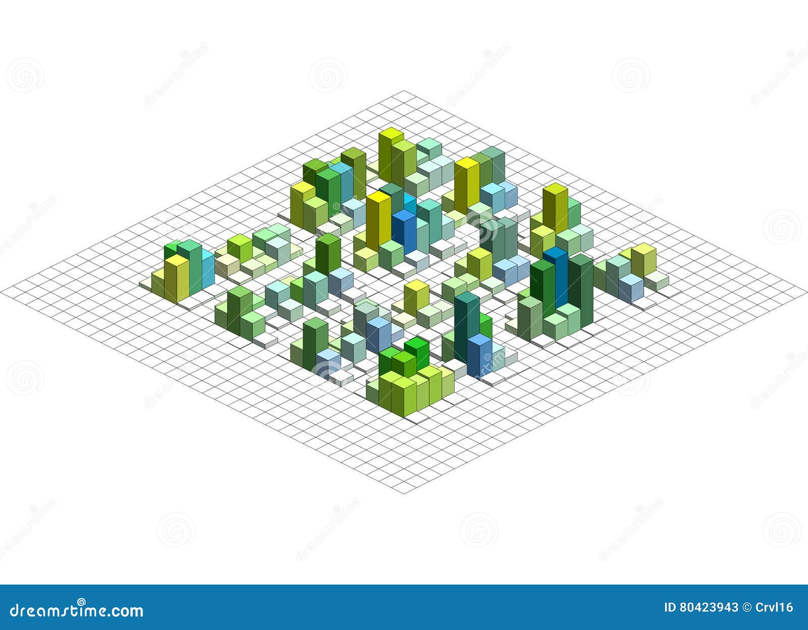 Infographic Isometric Vector Graph Stock Vector - Illustration of ...