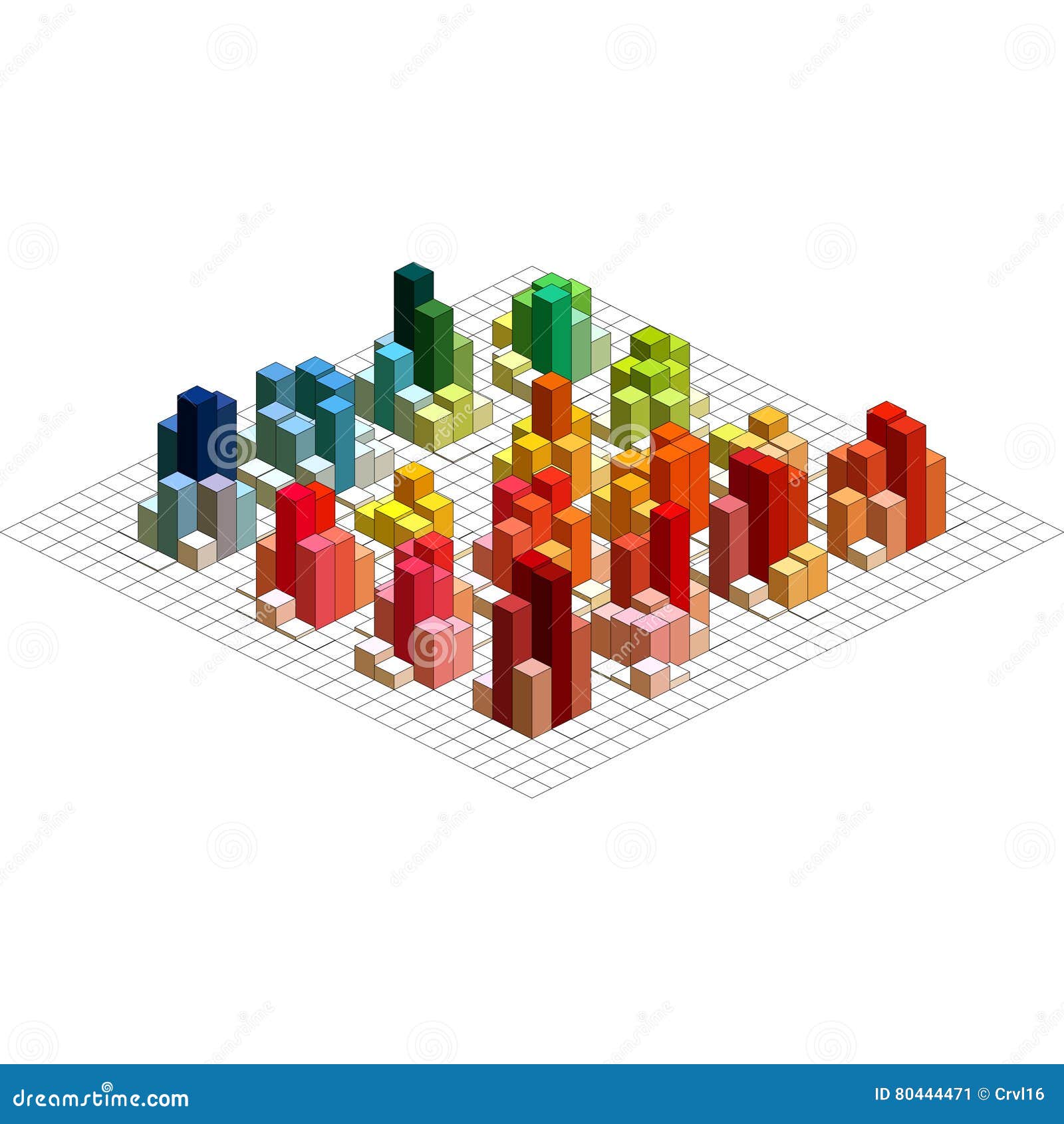Infographic Isometric Vector Graph Stock Vector - Illustration of lines ...