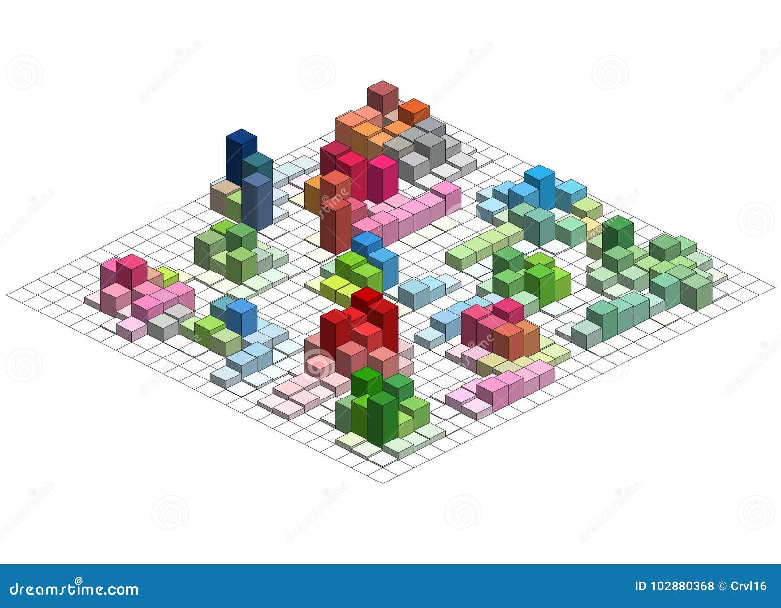 Infographic Isometric Vector Graph Stock Vector - Illustration of ...