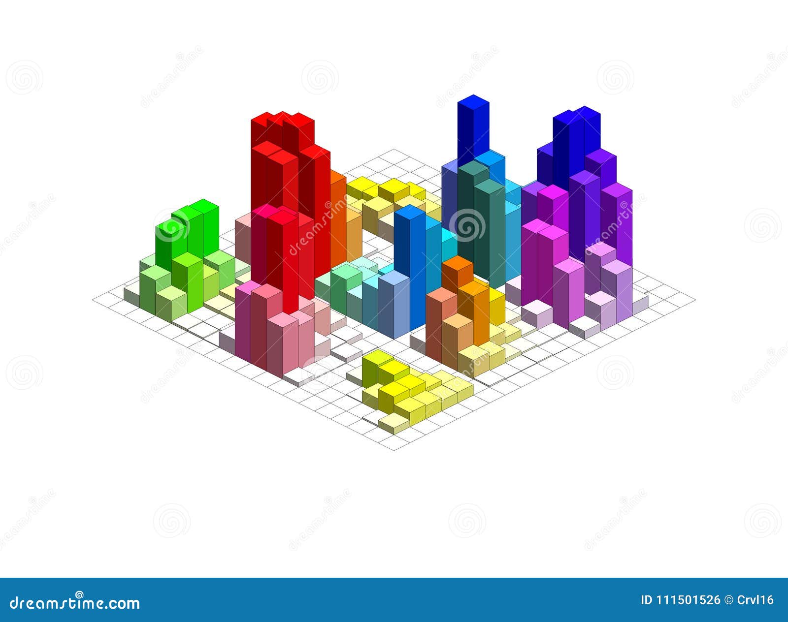 Infographic Isometric Vector Graph Stock Vector - Illustration of ...