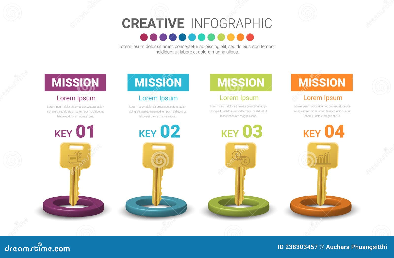 Infographic Key Design Template for Presentation Business Stock Vector ...