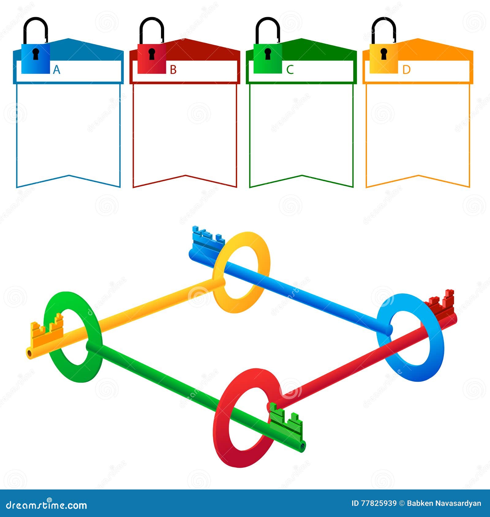 Infographic with Keys and Locks Stock Vector - Illustration of button ...