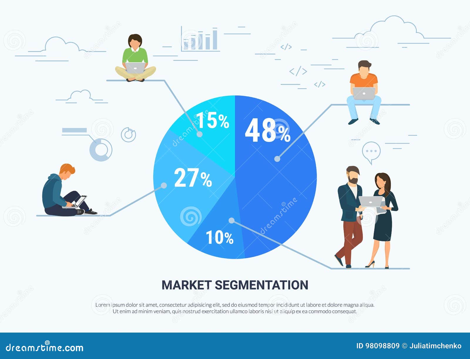 Infographic Konzeptillustration Der Marktsegmentierung Vektor Abbildung ...
