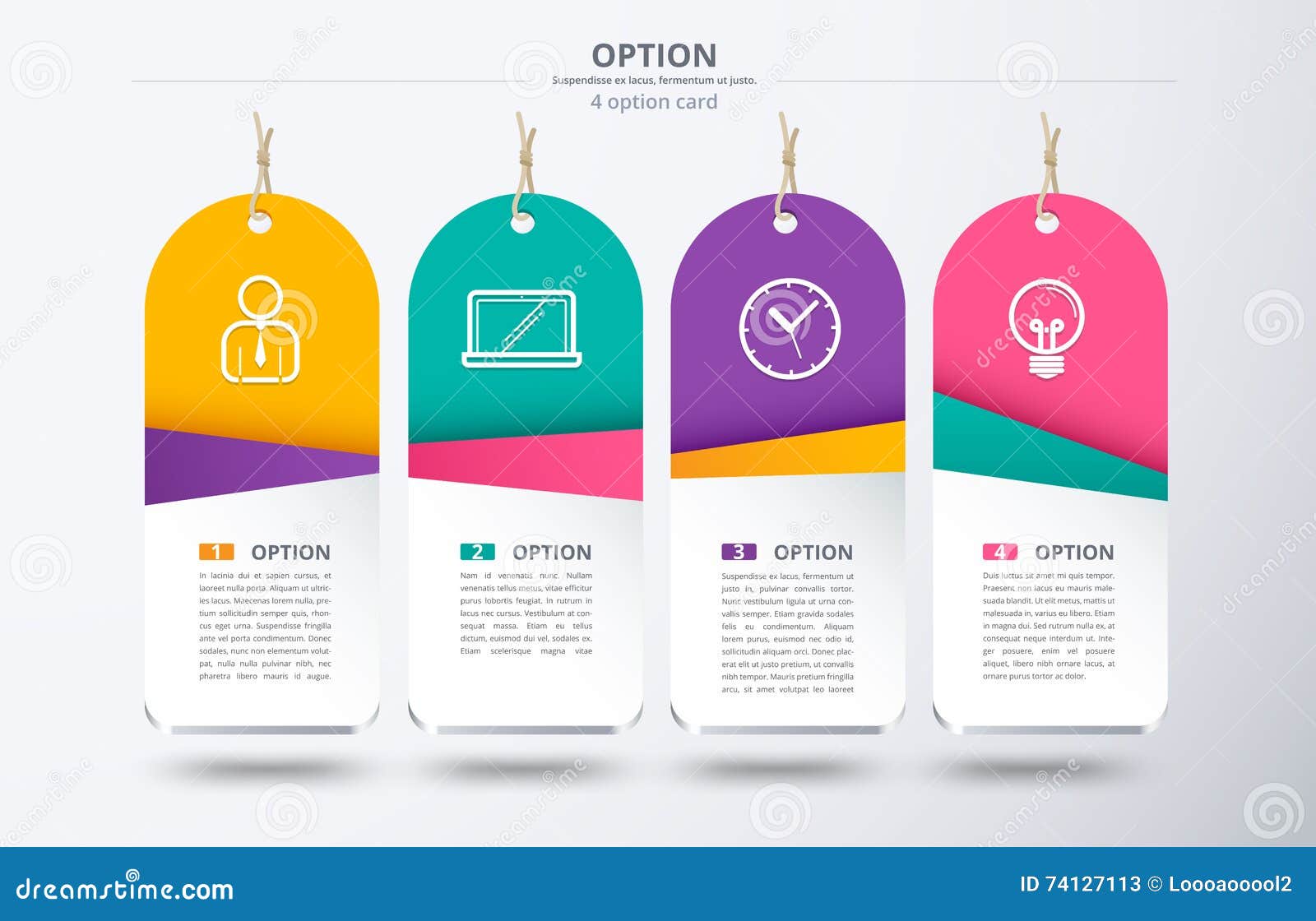 Infographic Label with 4 Color and Icon. Included Sample Text Stock ...