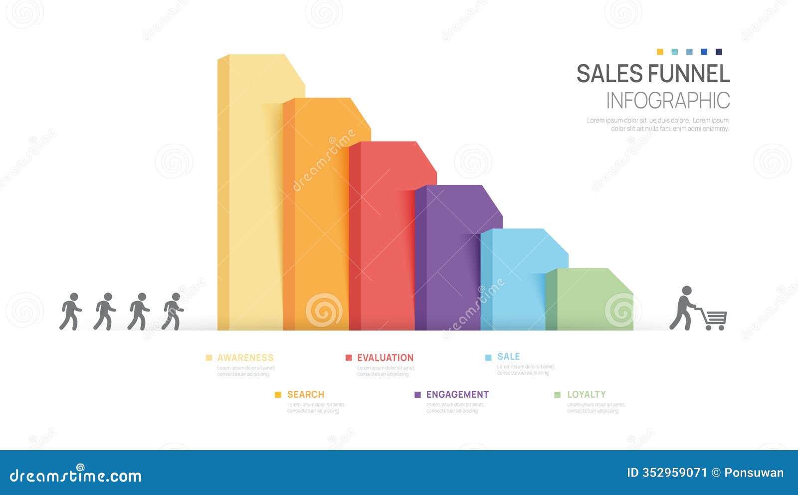 Funnel Diagram Five Steps Template. Clipart Image Vector Illustration ... Funnel Diagram Five Steps Template. Clipart Image Vector Illustration ...