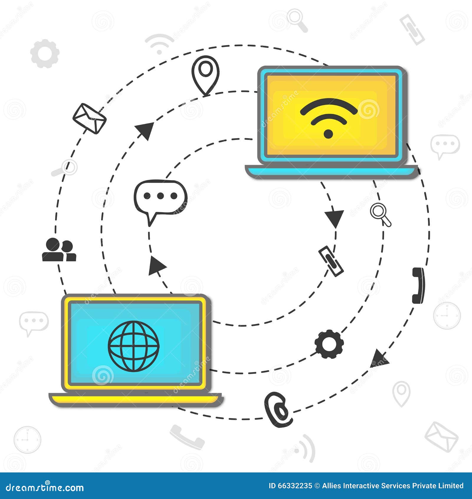 Infographic Layout for Social Network and Communication. Stock ...
