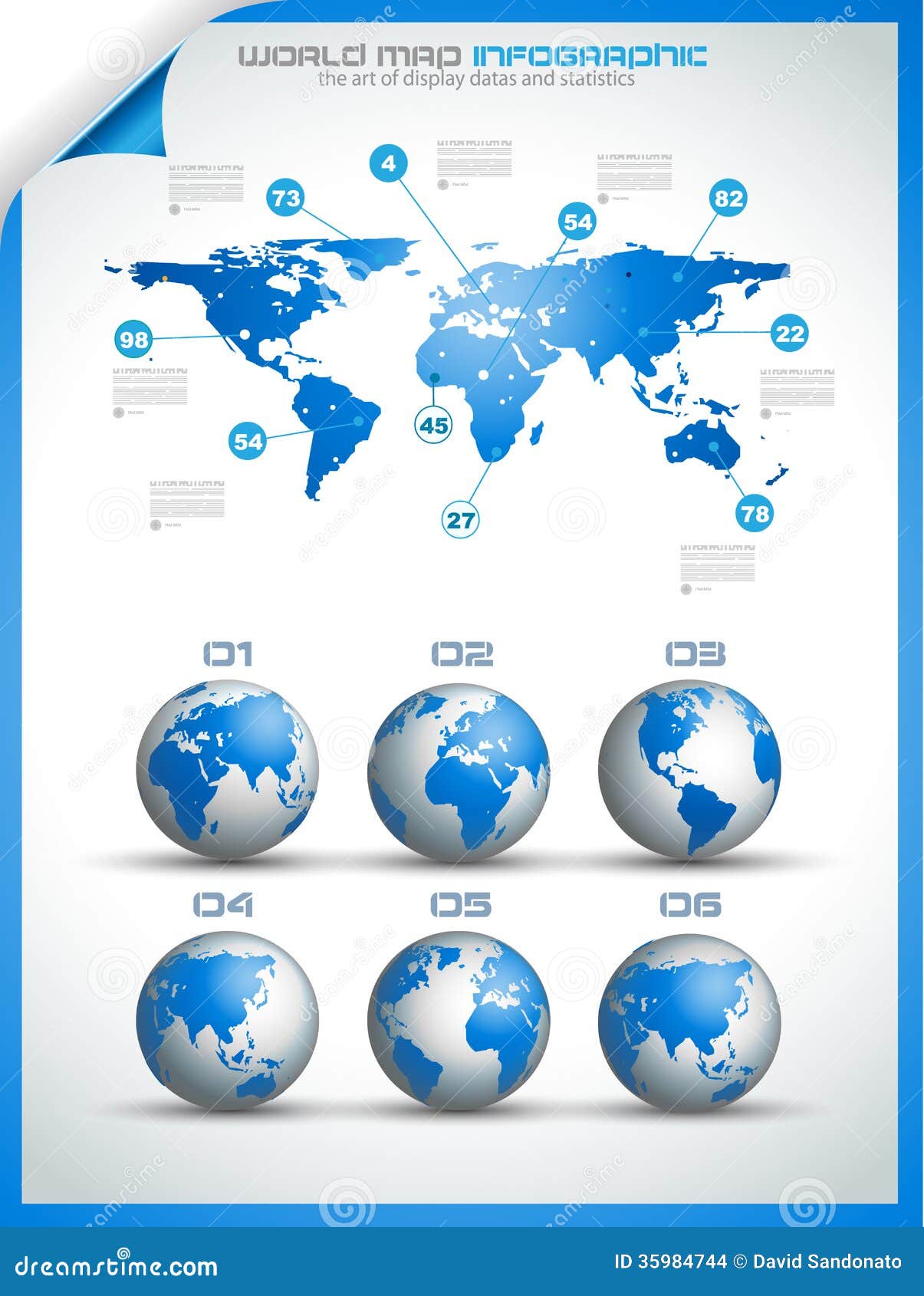 Infographic Layout Template with World Maps. Stock Illustration ...