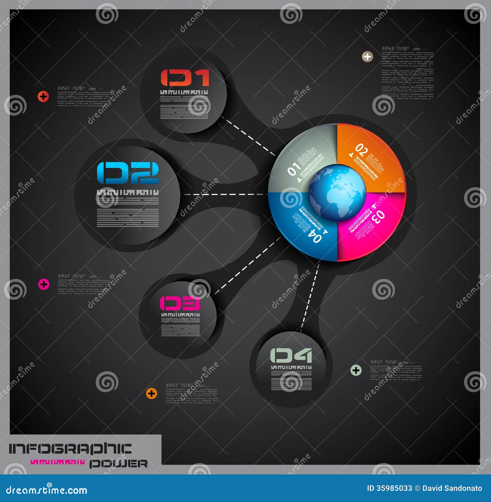 Infographic Layout Template with World Maps. Stock Illustration ...
