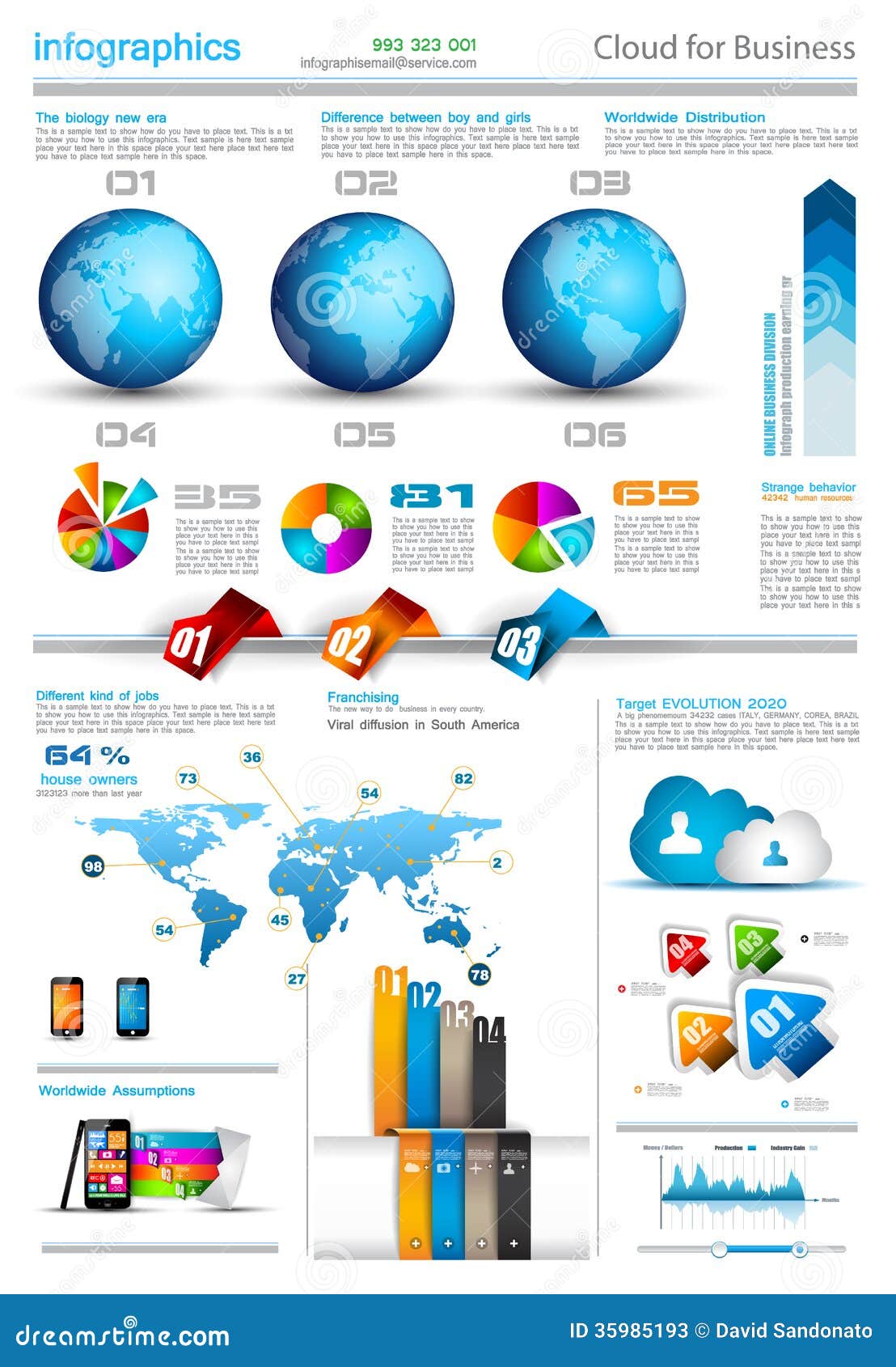 Infographic Layout Template With World Maps. Stock Image ...