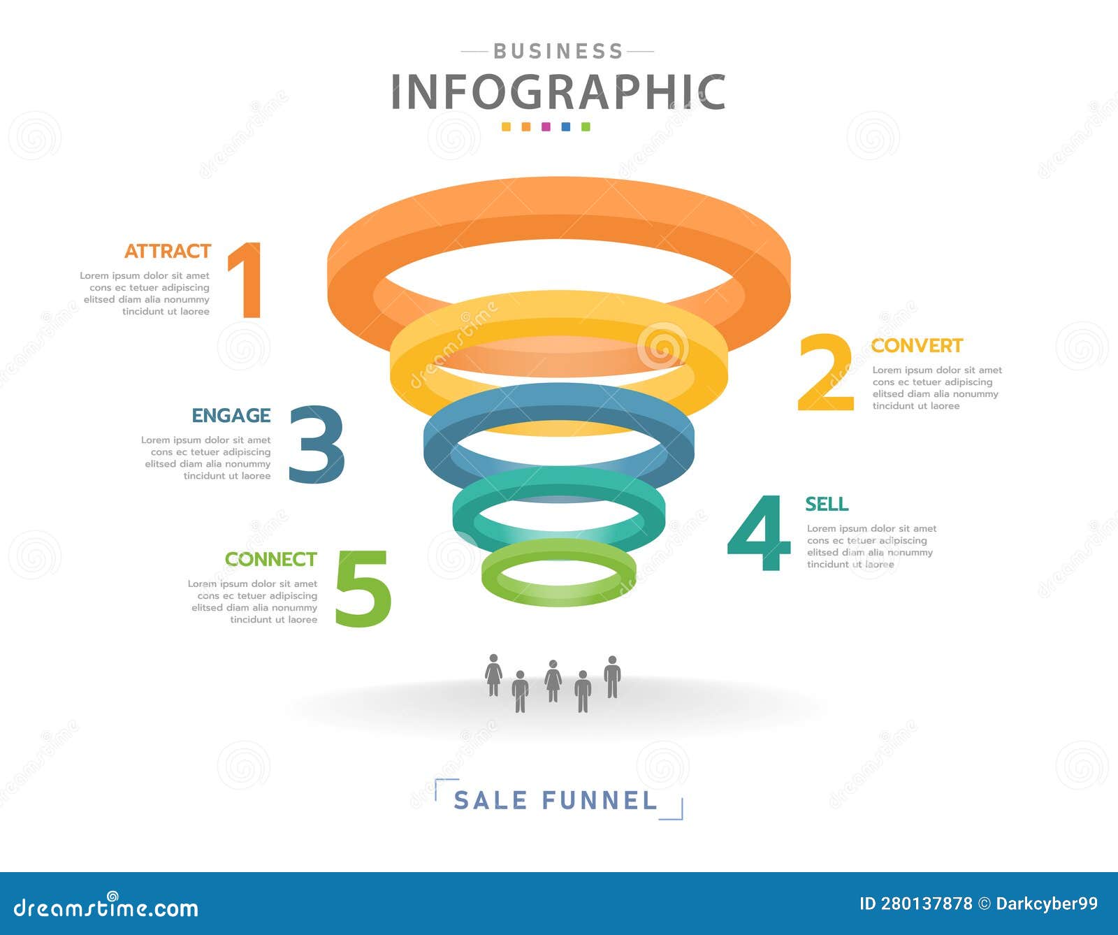Infographic 5 Level Modern Circle Sales Funnel Diagram, Vector ... Infographic 5 Level Modern Circle Sales Funnel Diagram, Vector ...