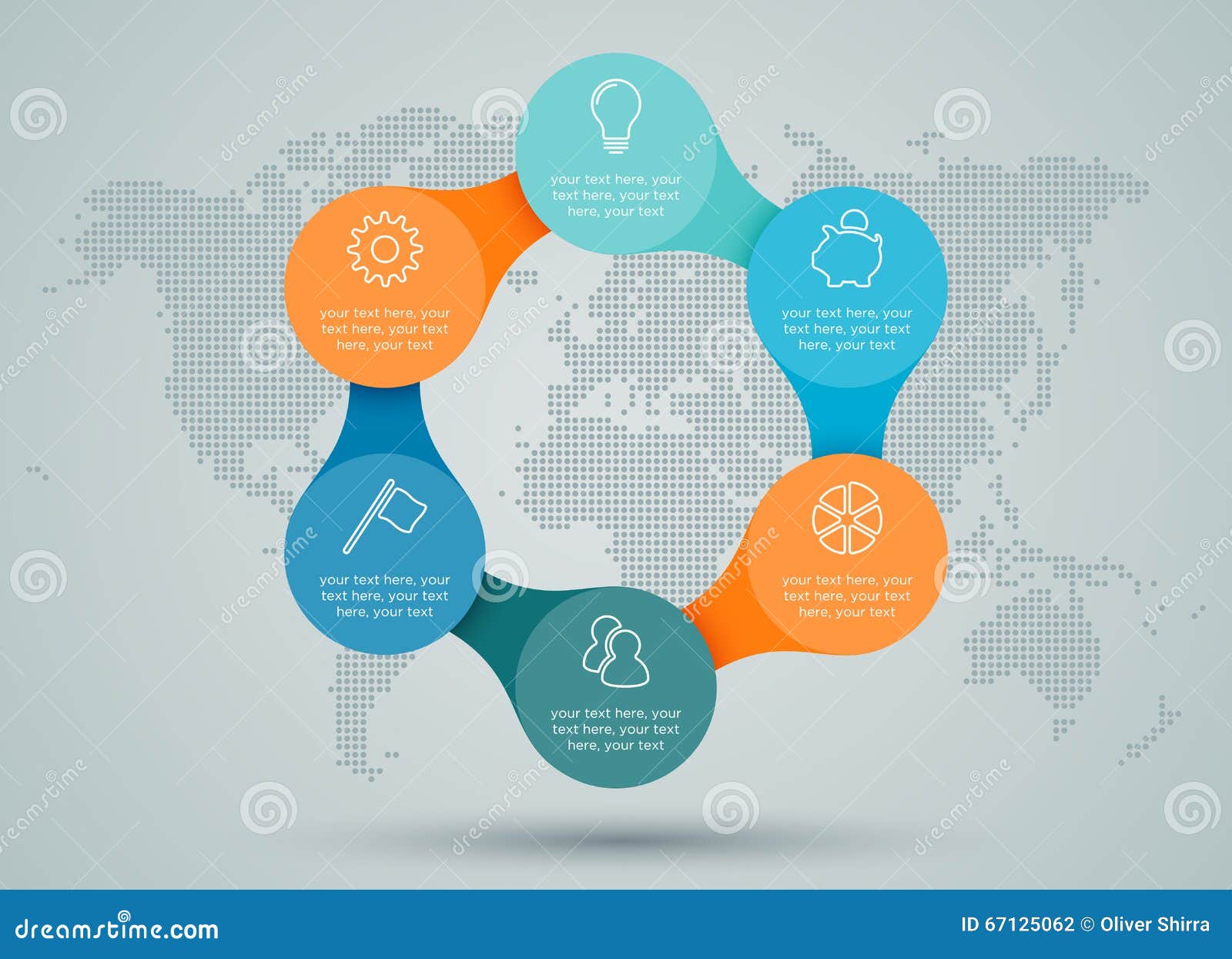 Infographic Ligou O Diagrama Com Dots World Map Back Drop Ilustração do ...