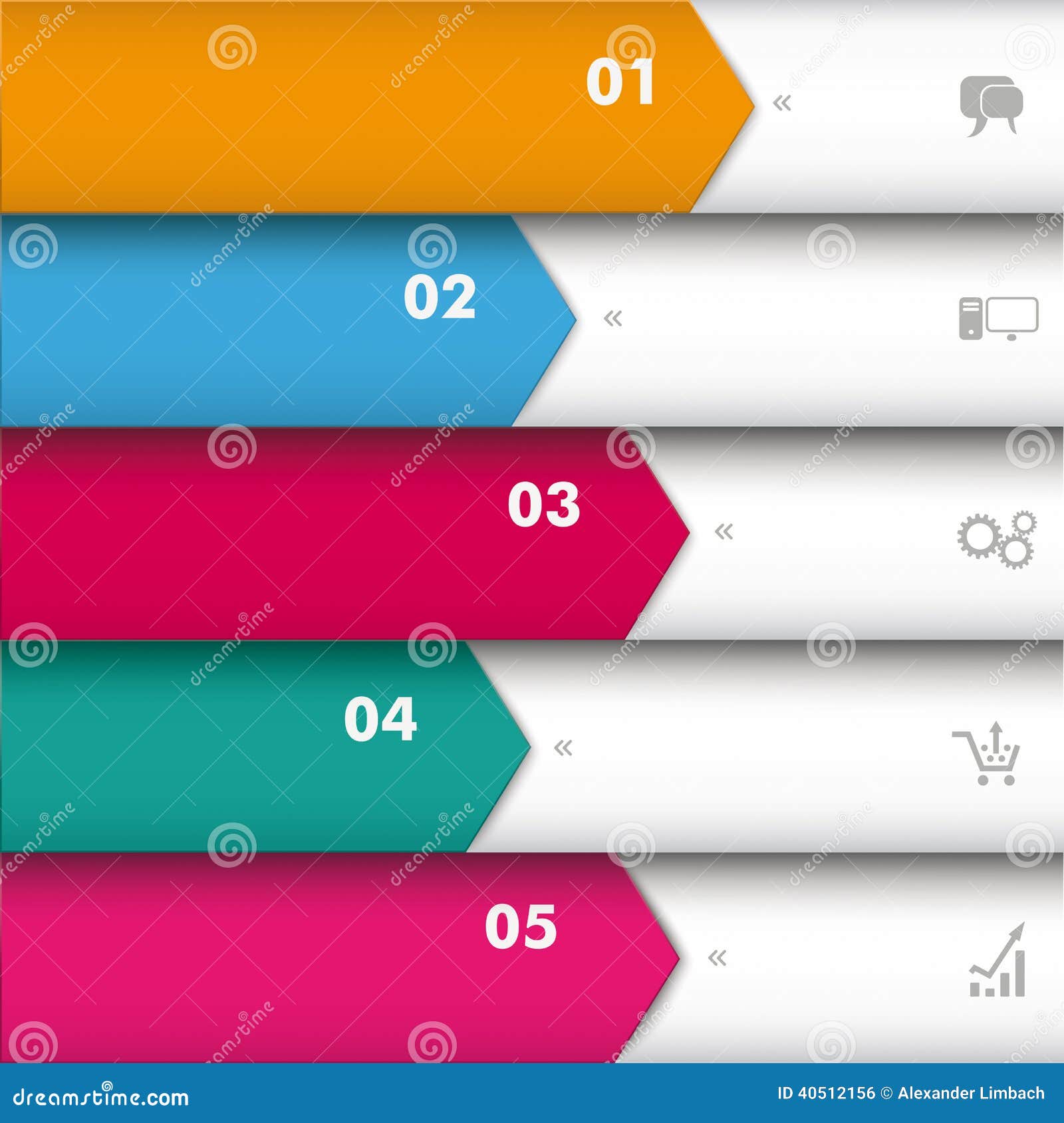 Infographic 5 Lines Arrows stock vector. Illustration of five - 40512156