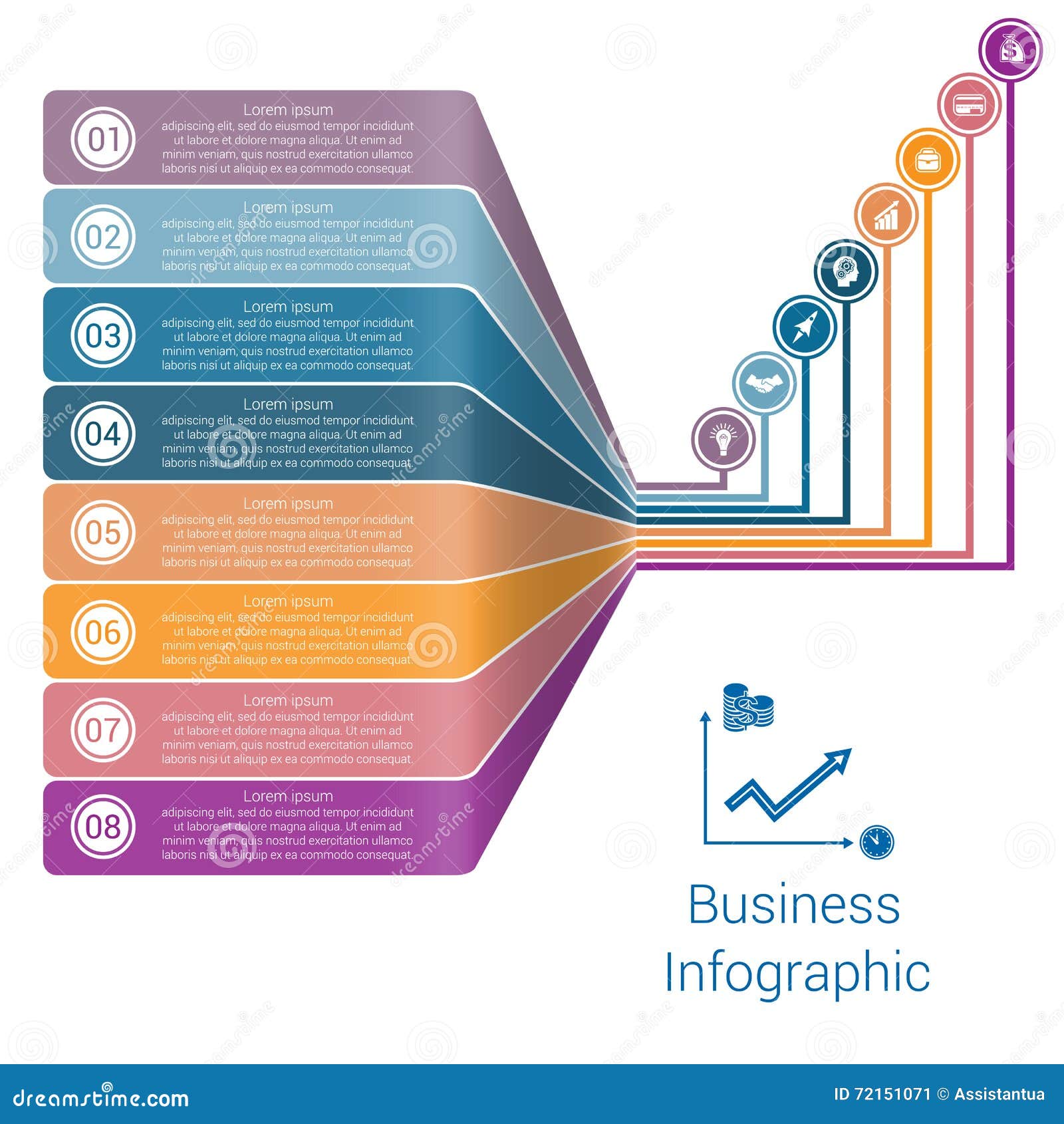 Infographic Lines Strips Perspective Eight Position Stock Vector ...