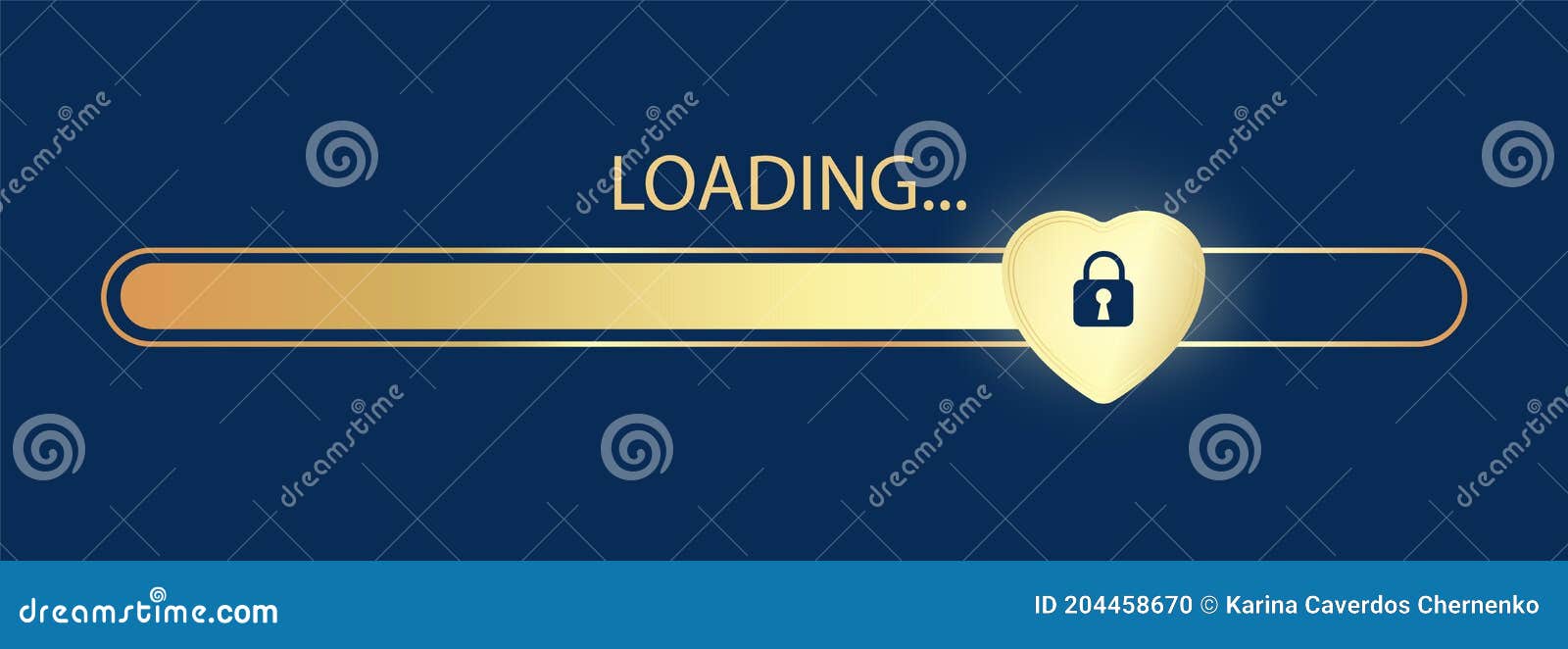 Infographic Luxury Gold Loading Sign. in the Form of a Luminous Heart ...