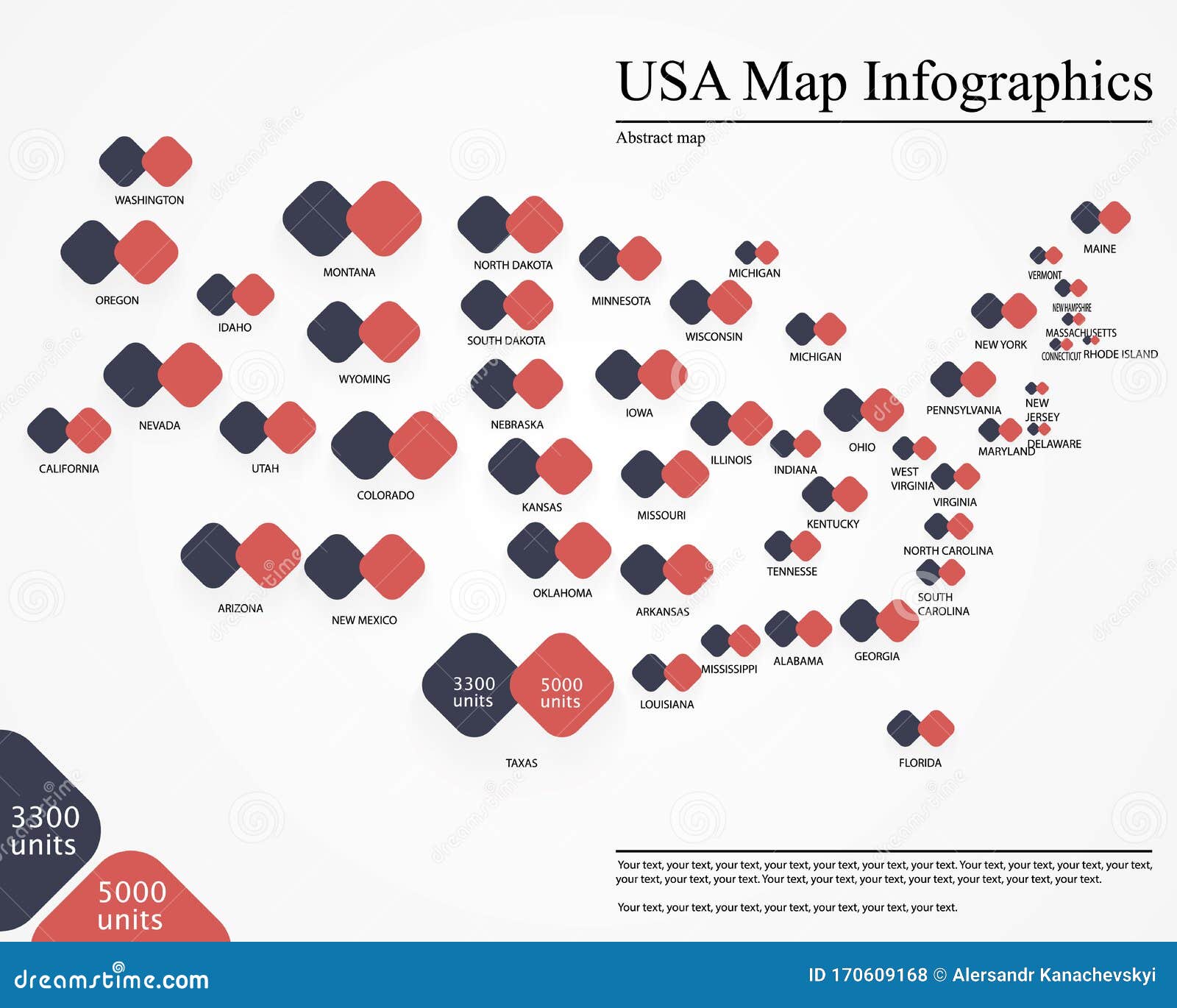 Infographic with Map and Demographic Elements. Abstract Map Made of ...
