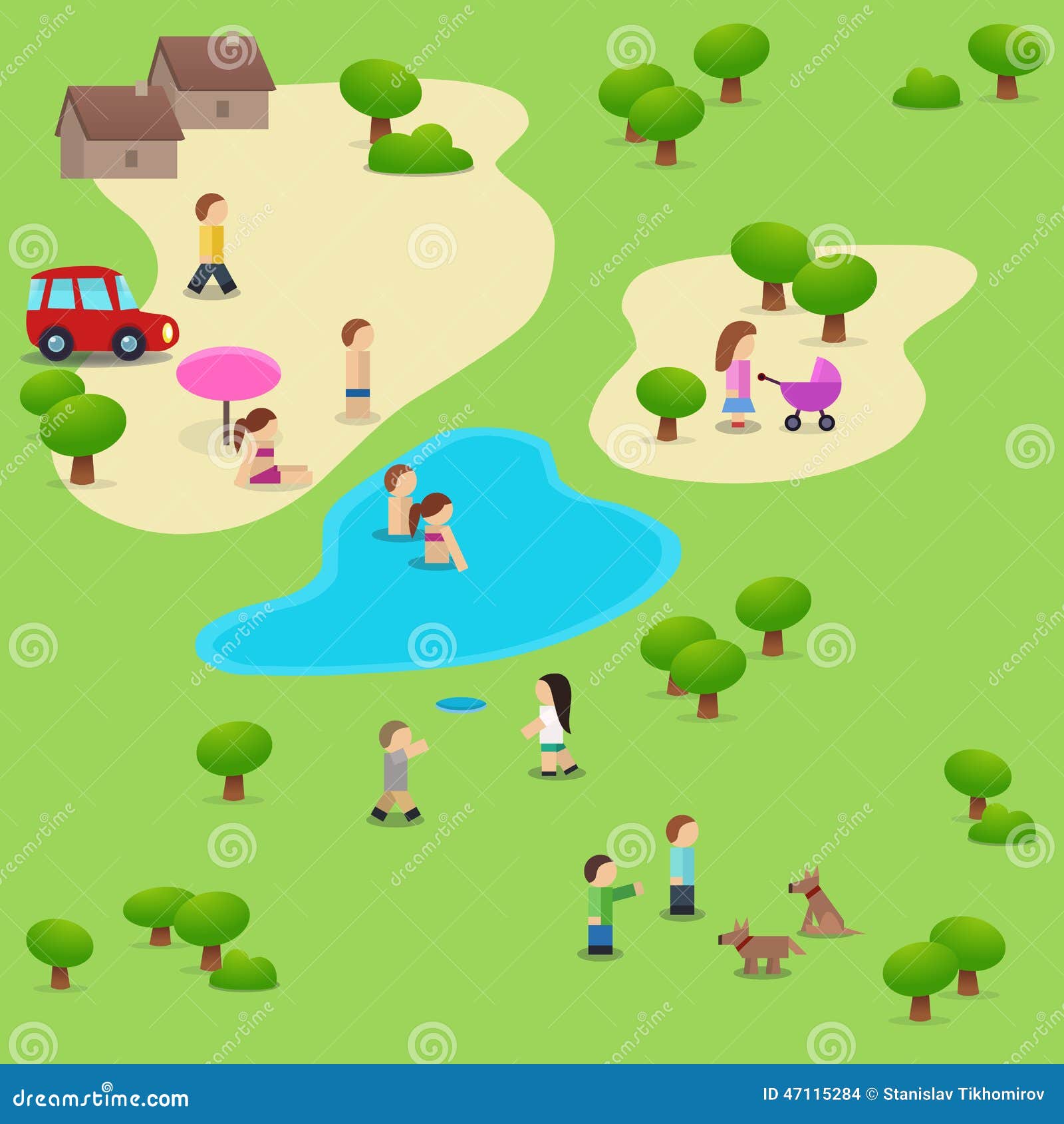 Infographic map stock vector. Illustration of tree, park - 47115284