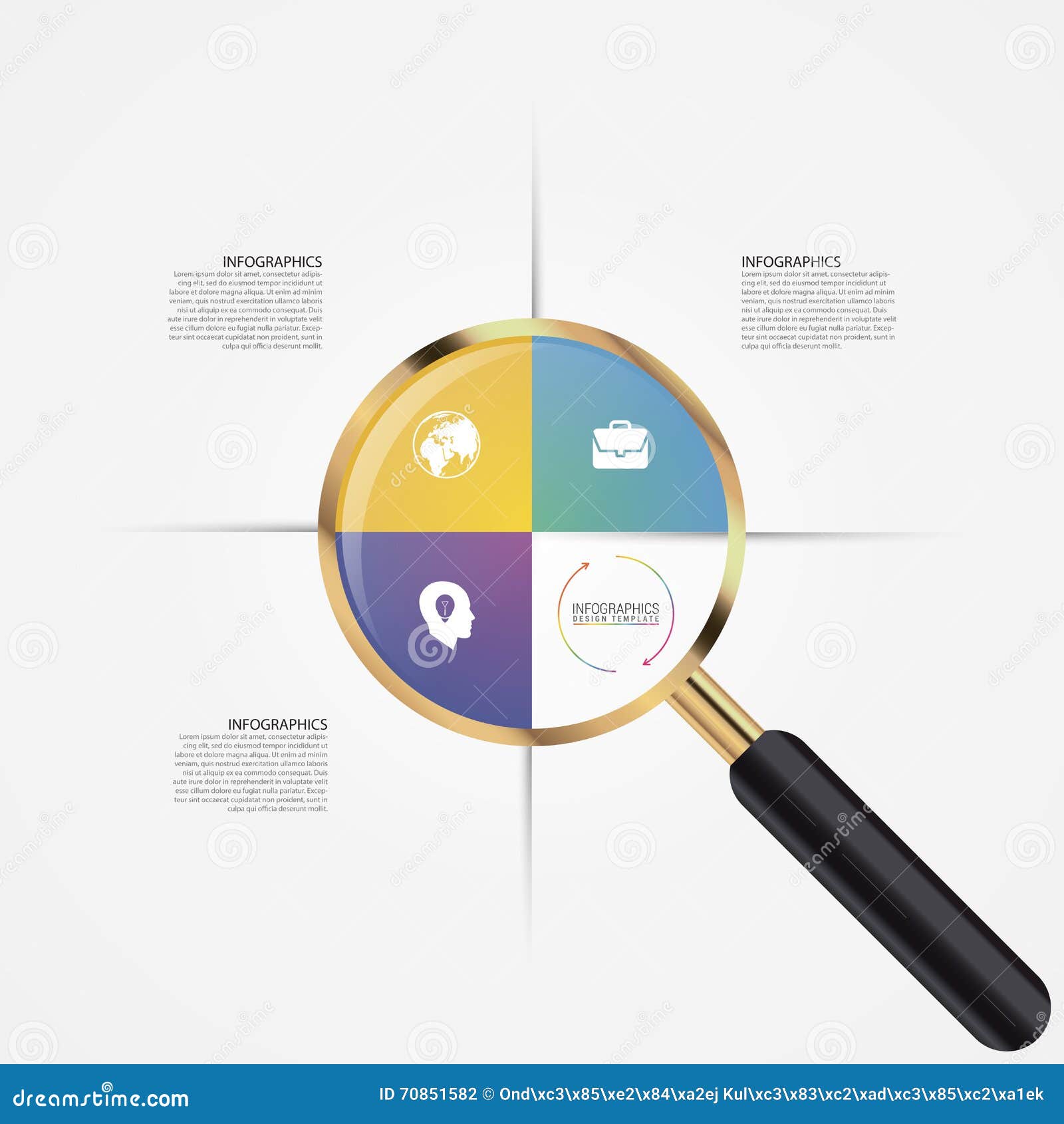 Infographic Met Een Vergrootglas Vector Vector Illustratie ...