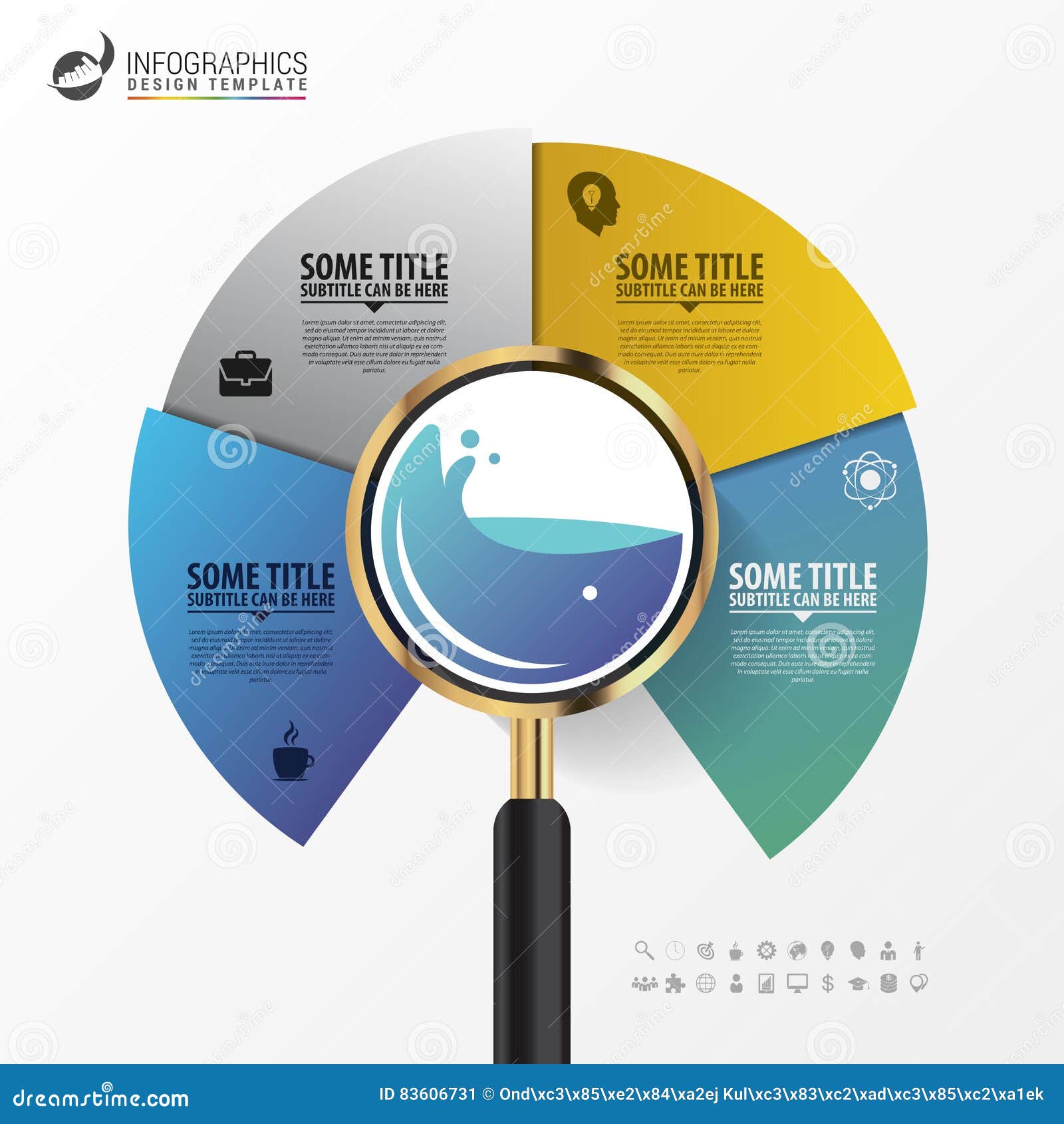 Infographic Met Een Vergrootglas Vector Vector Illustratie ...