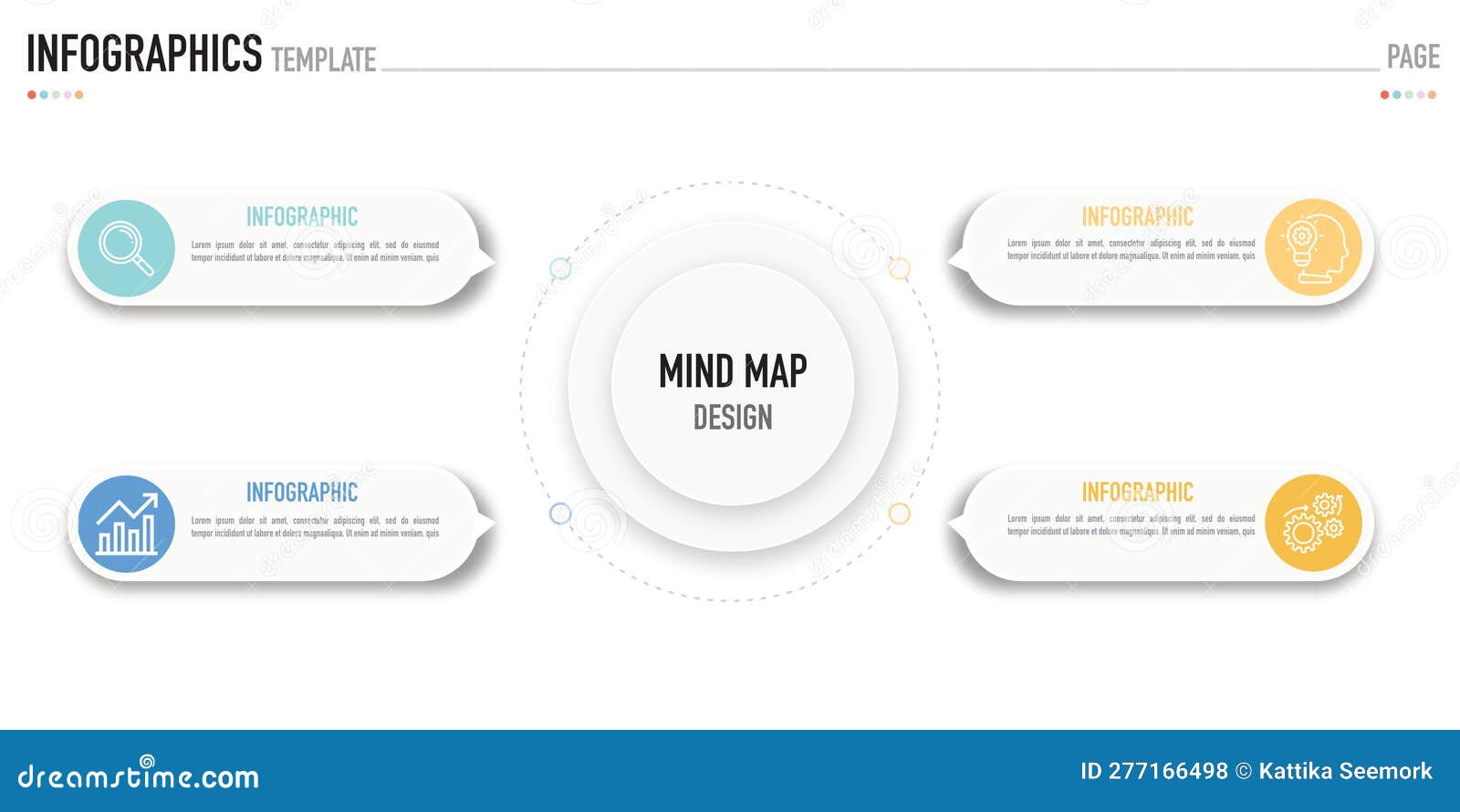 Circular And Rectangular Mind Map Infographic For Business Presentation ...