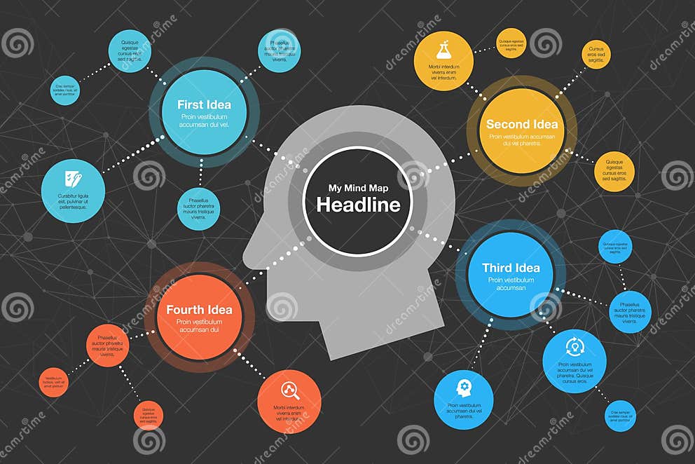 Infographic for Mind Map Visualization Template Stock Vector ...